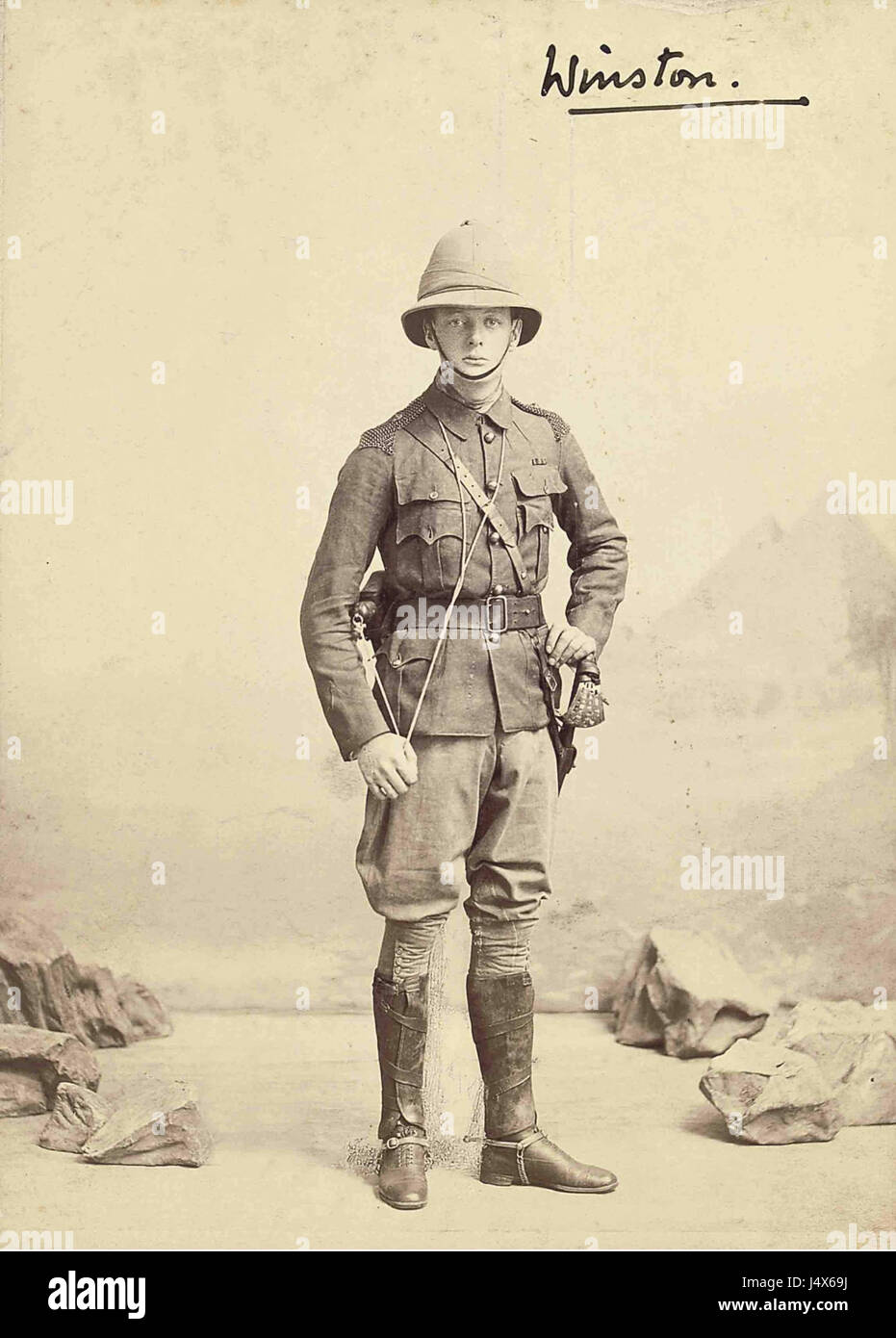 Winston Churchill in uniform, 1898 Stock Photo - Alamy