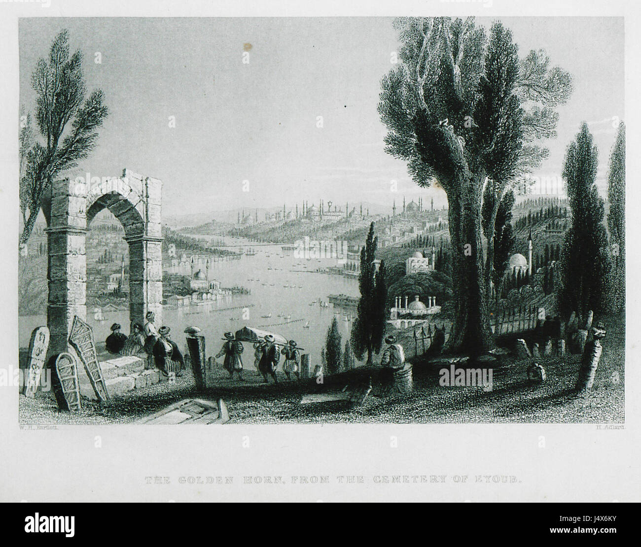 This 1839 illustration by Julia Pardoe shows the Golden Horn, an inlet ...