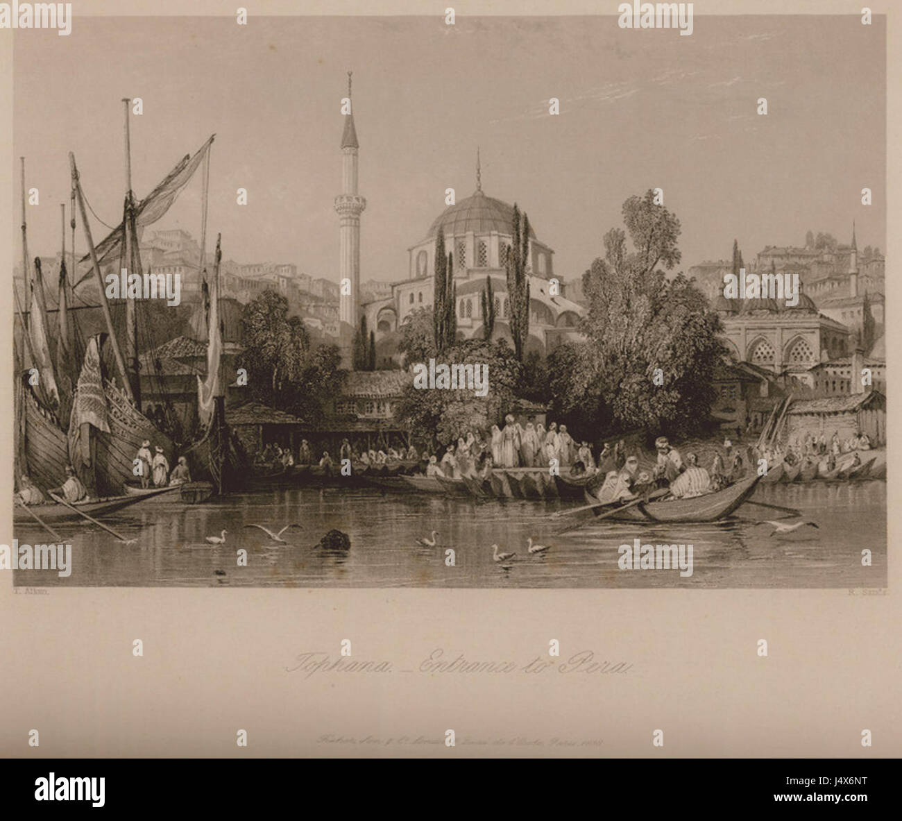 Tophana Entrance to Pera Walsh Robert & Allom Thomas 1836 Stock Photo ...