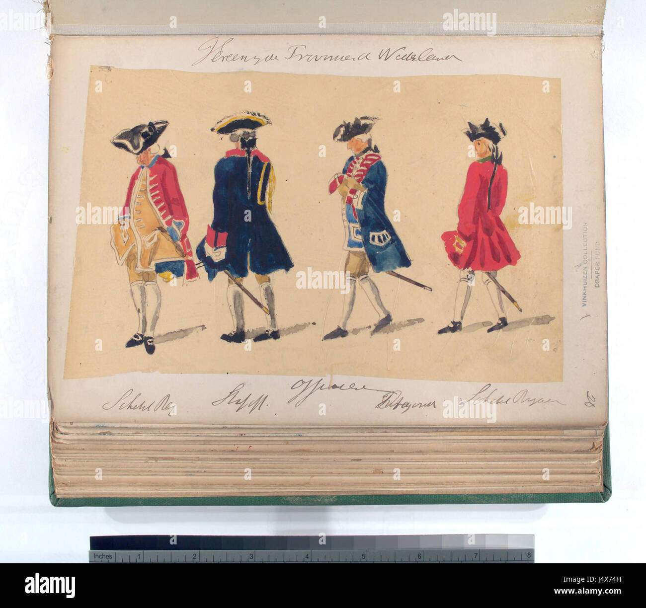 This image depicts an engraving of officers from the United Provinces ...