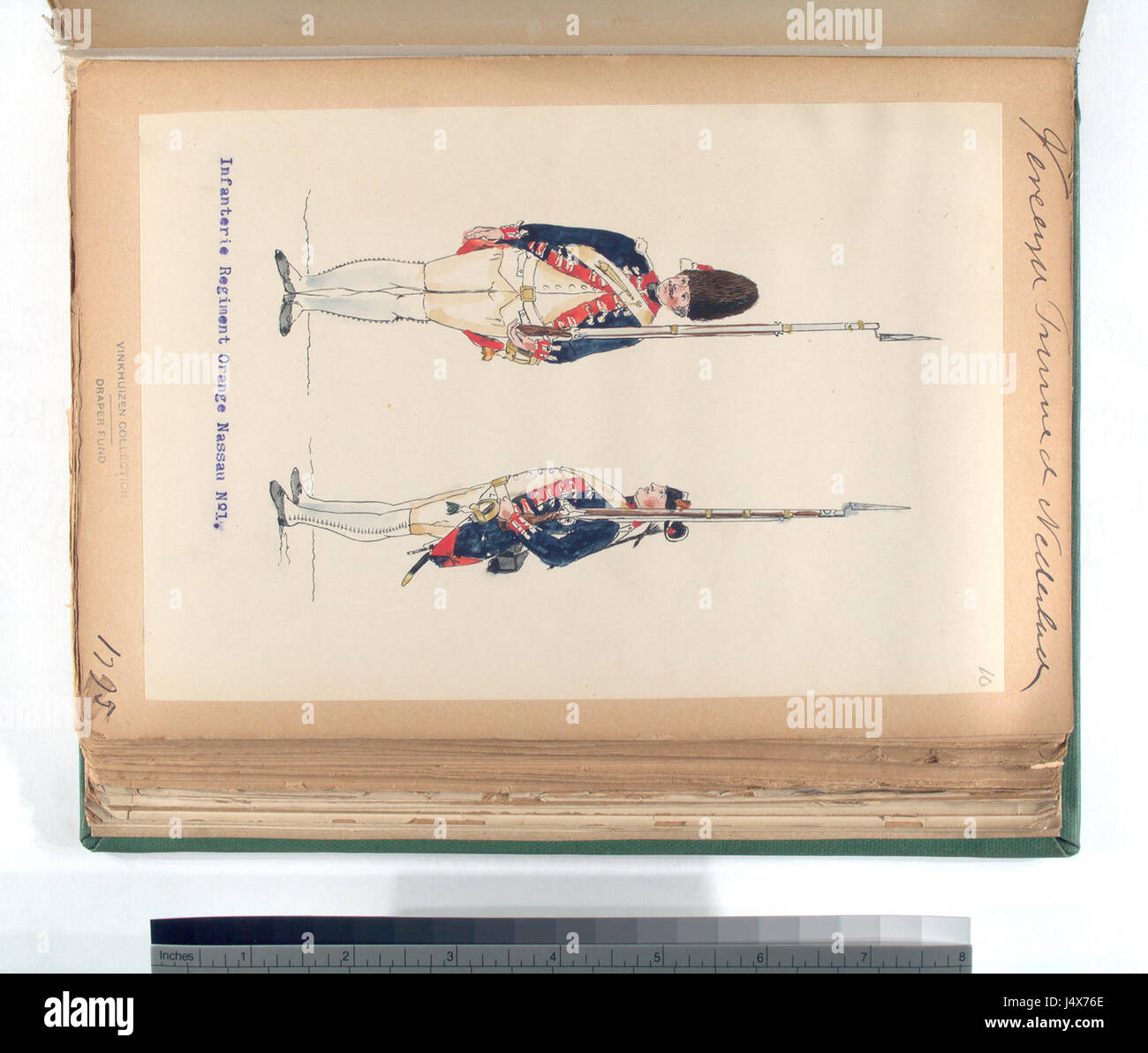 This historical image depicts the uniform and insignia of the Dutch ...