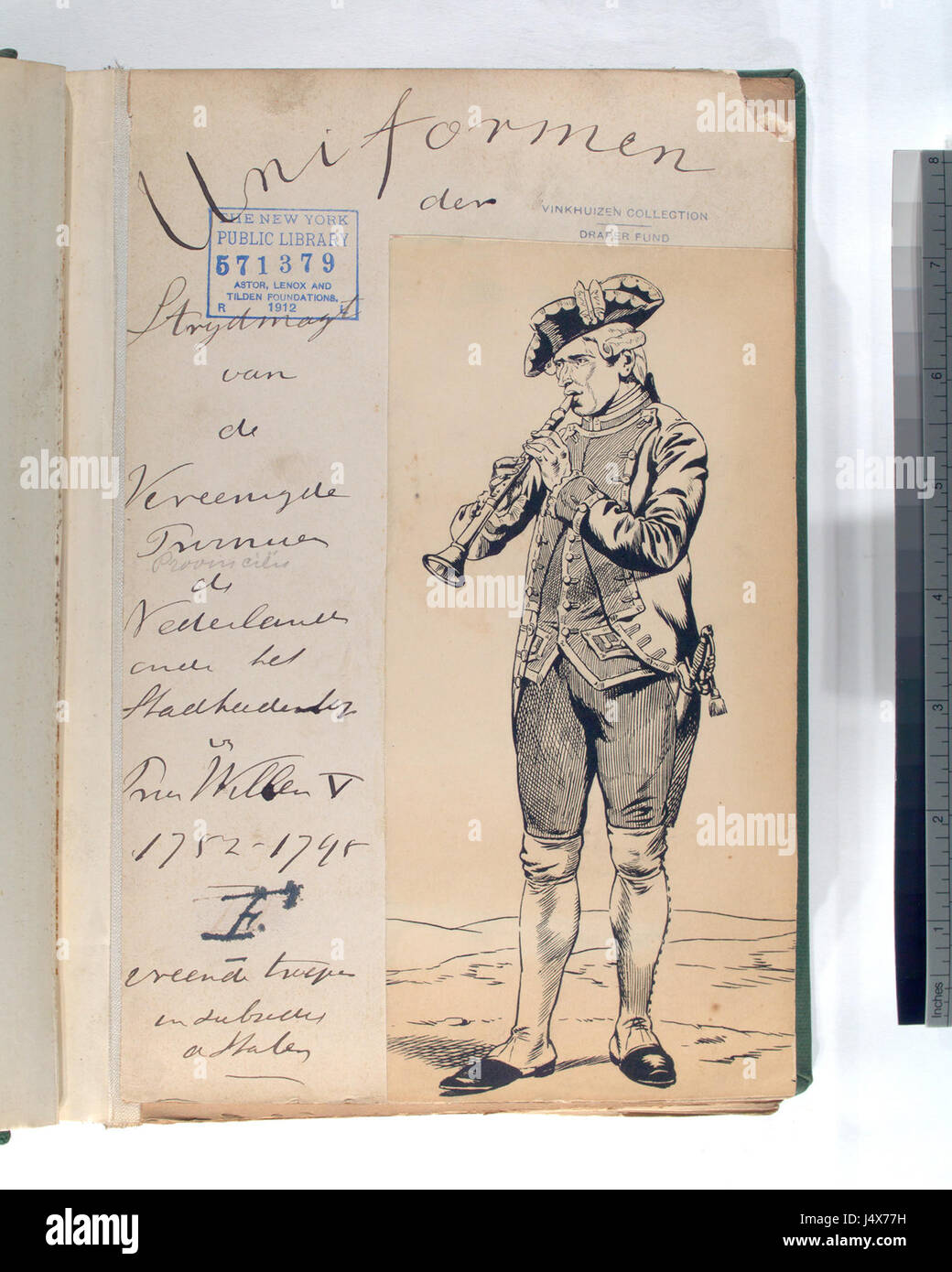 This historical document depicts the uniforms of the army of the United ...