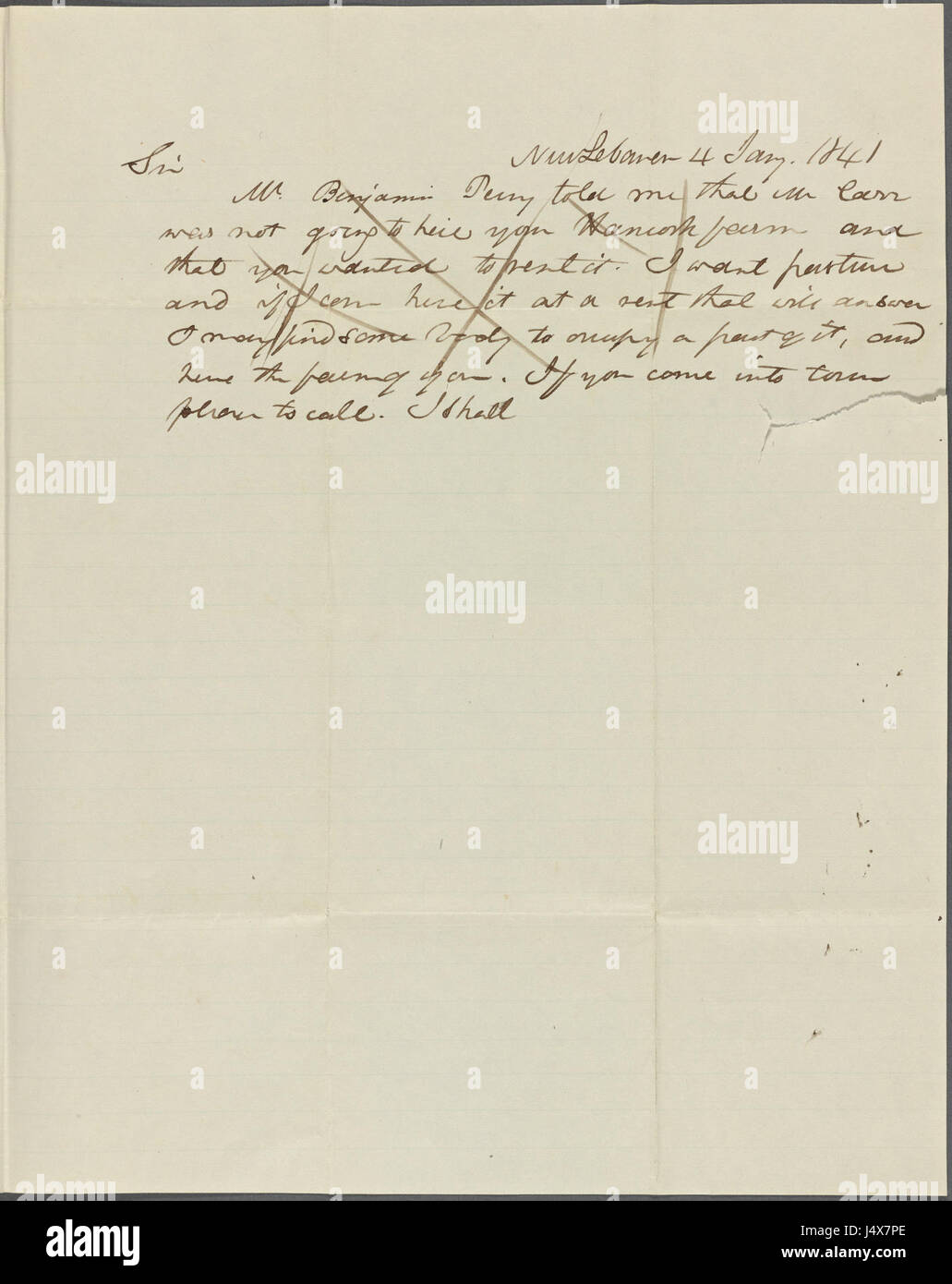 A historical document detailing events from January to April 1841 concerning Elam Tilden. This ...