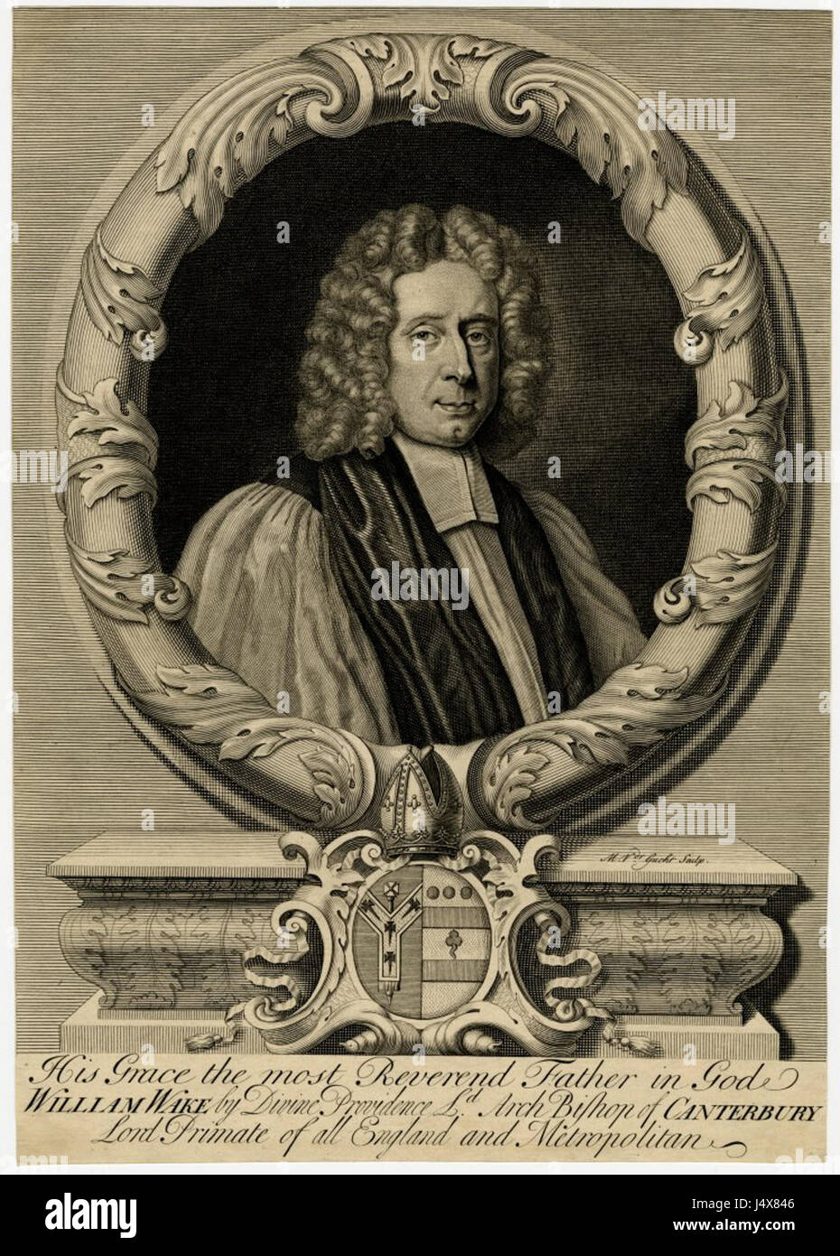 A portrait of William Wake, an English bishop and theologian, created ...
