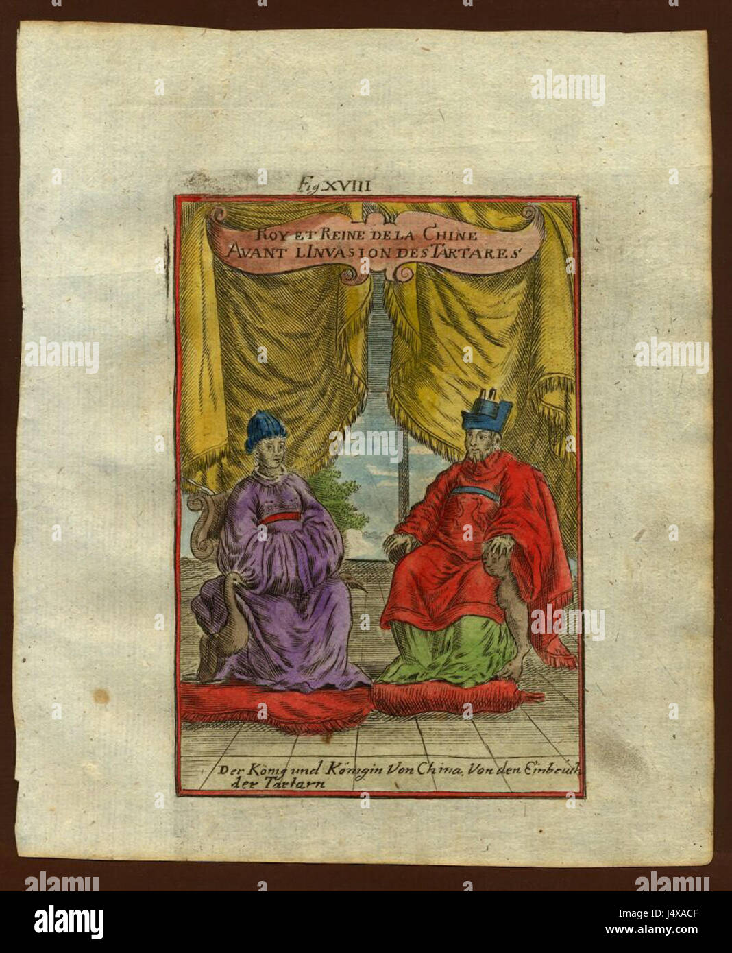 An artistic depiction from 1719 showing the King and Queen of China ...
