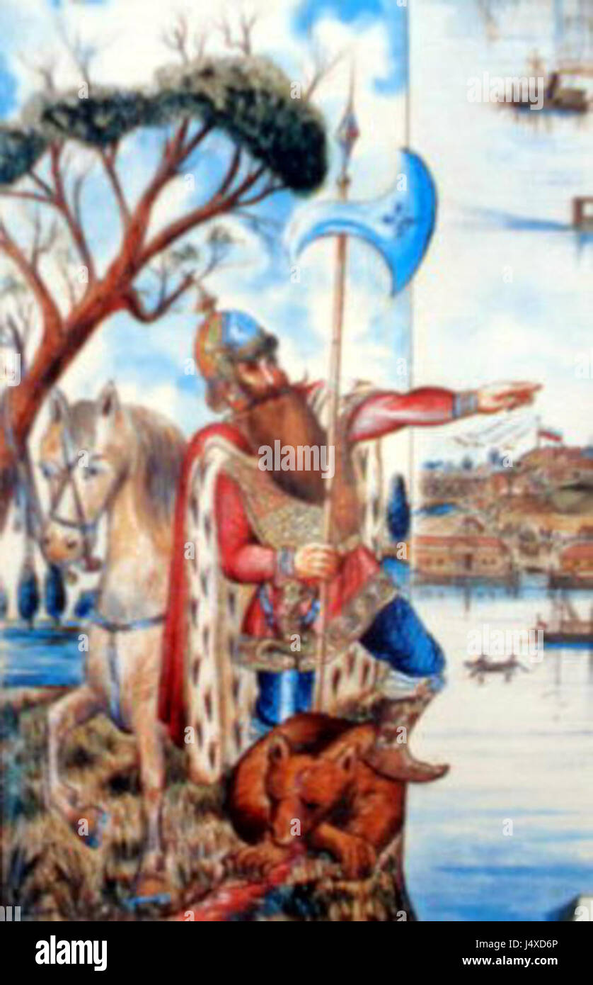 This depiction of Yaroslav I the Wise, a key figure in Russian history ...