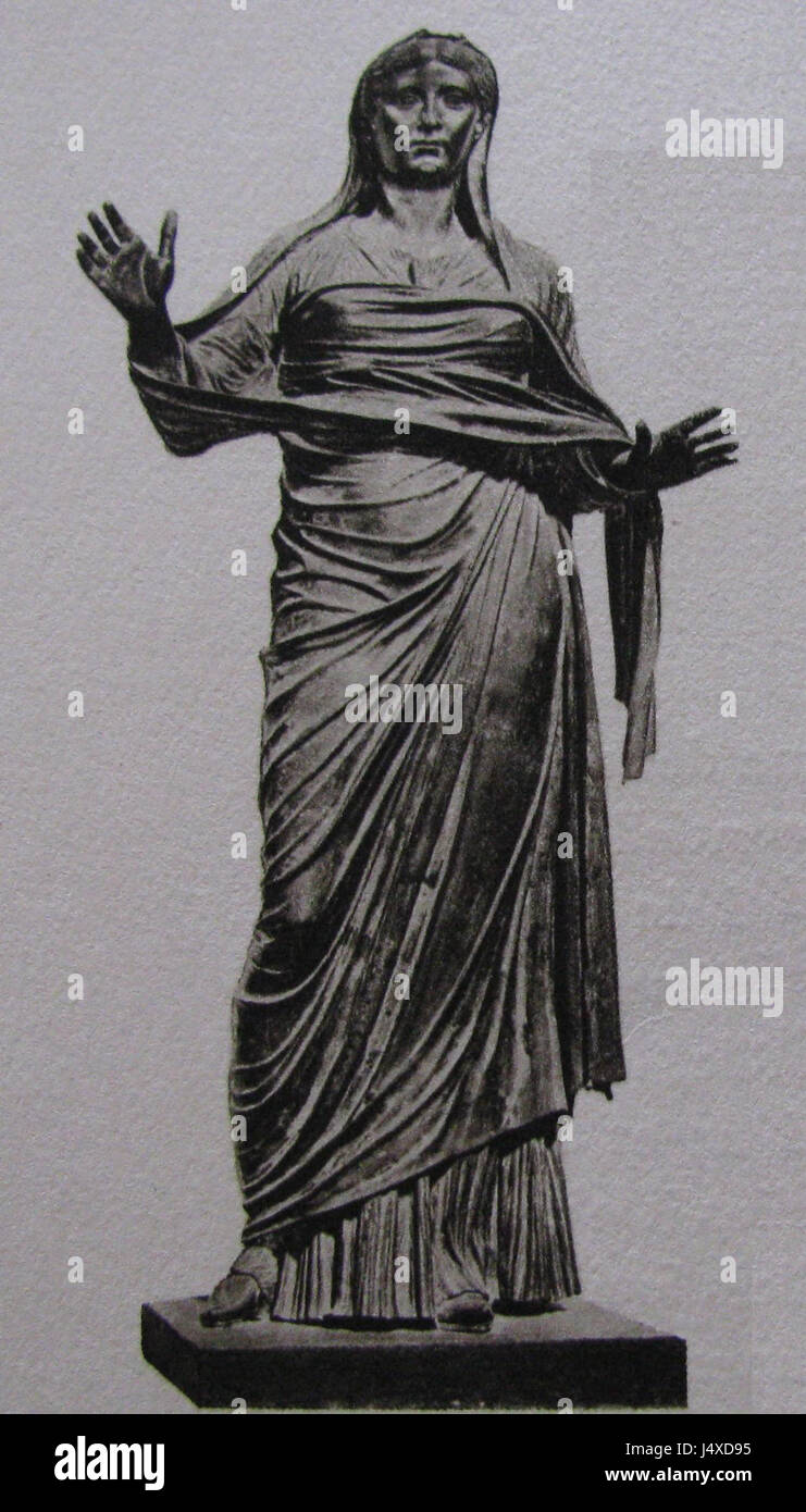 The statue of a matrona (matron) from the theatre symbolizes the role ...