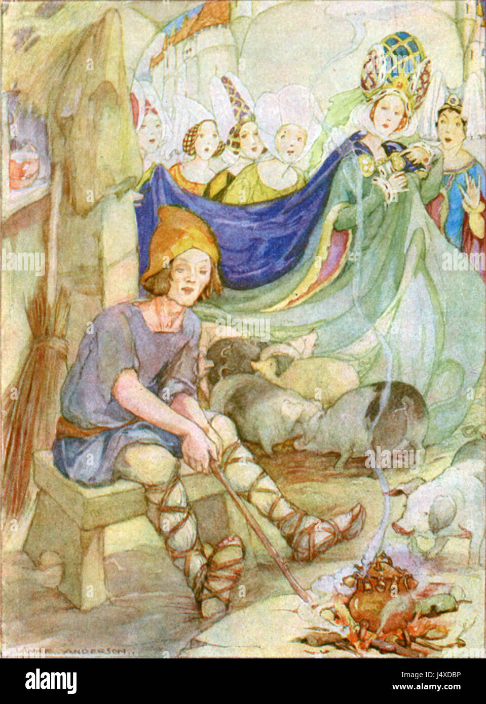'The Swineherd' by Anne Anderson is an illustrated adaptation of Hans ...