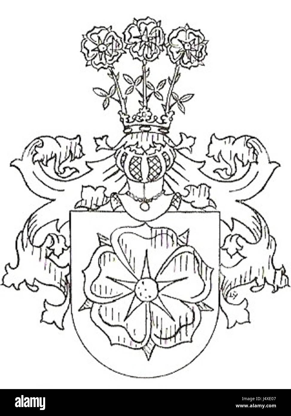 This coat of arms, known as Wappen Wienskowski, features the heraldic ...