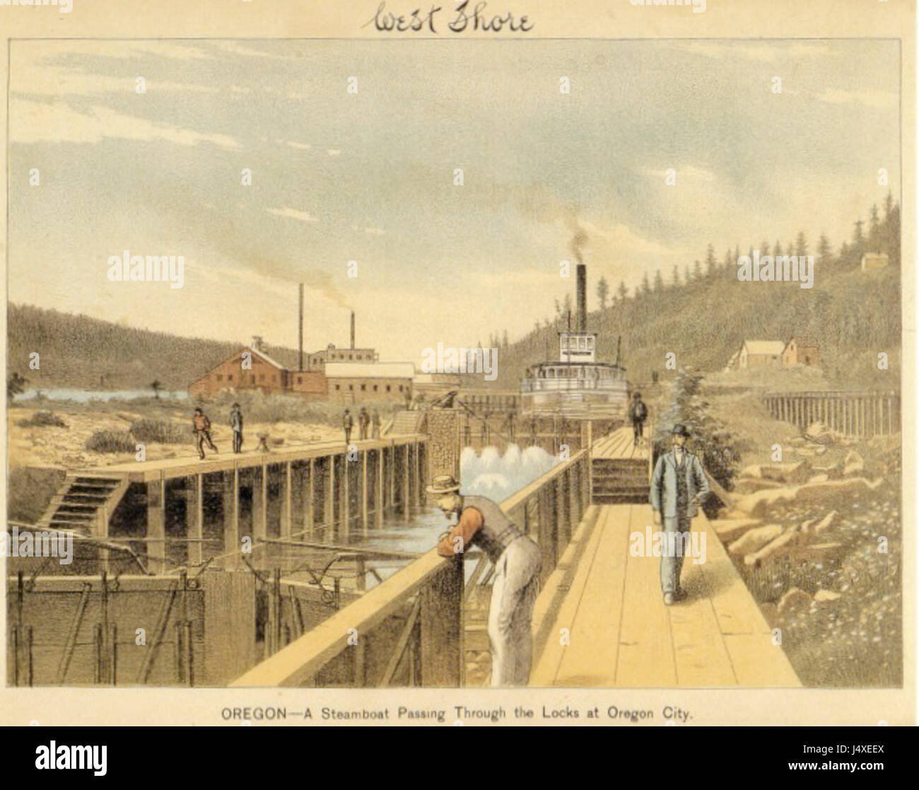 Willamette Locks 1890 Stock Photo - Alamy