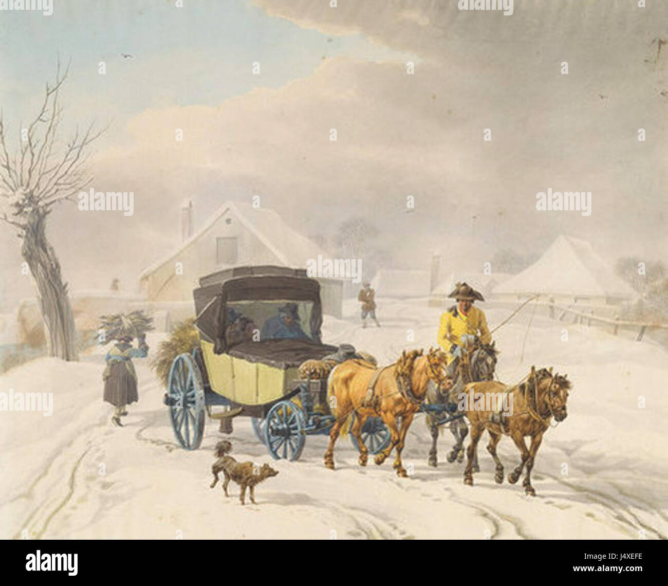Wihelm von Kobell Postkutsche im Winter ca. 1798 Stock Photo - Alamy