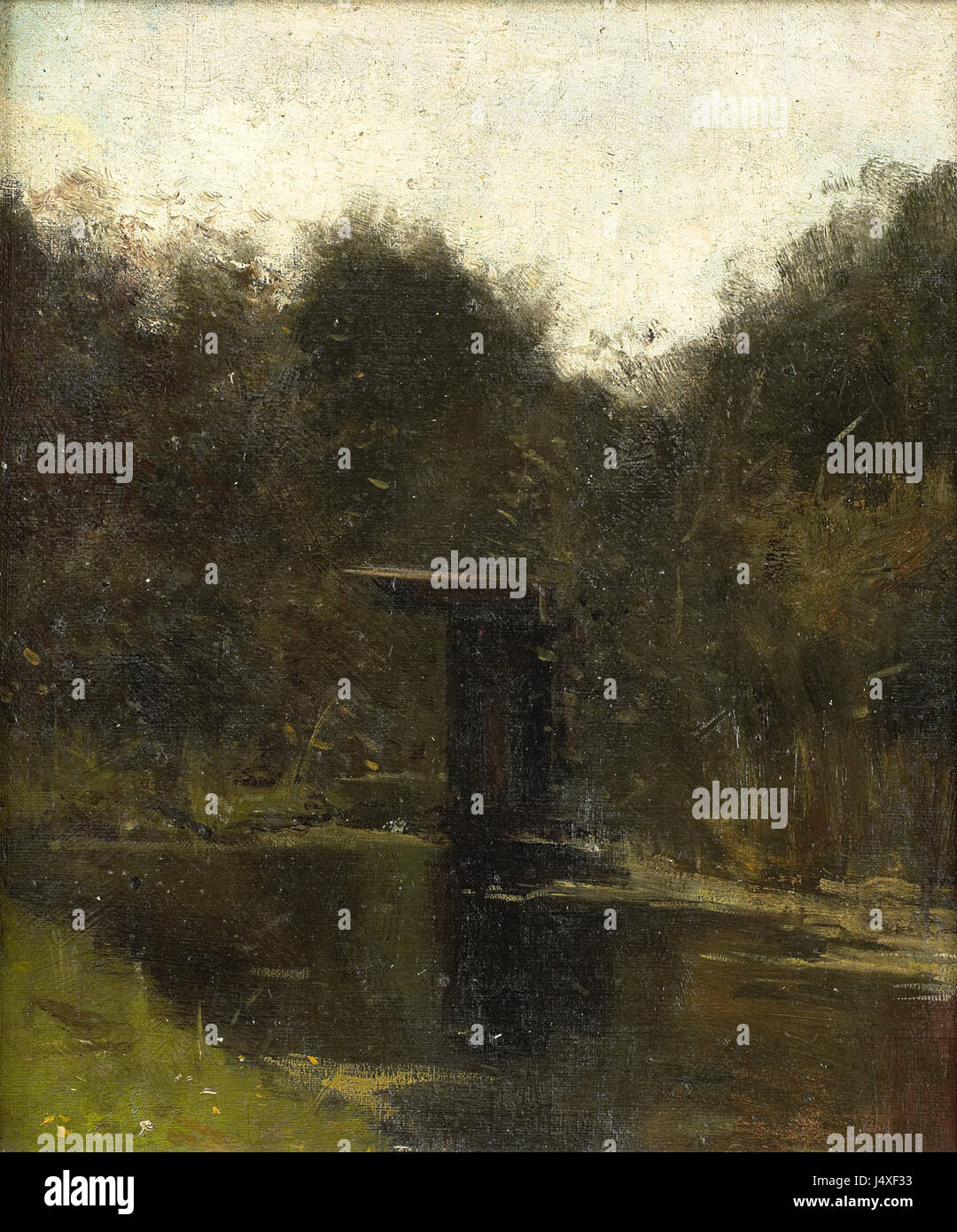 The painting 'Vijverhoek bij Breukelen' (1888) by an unknown artist is ...