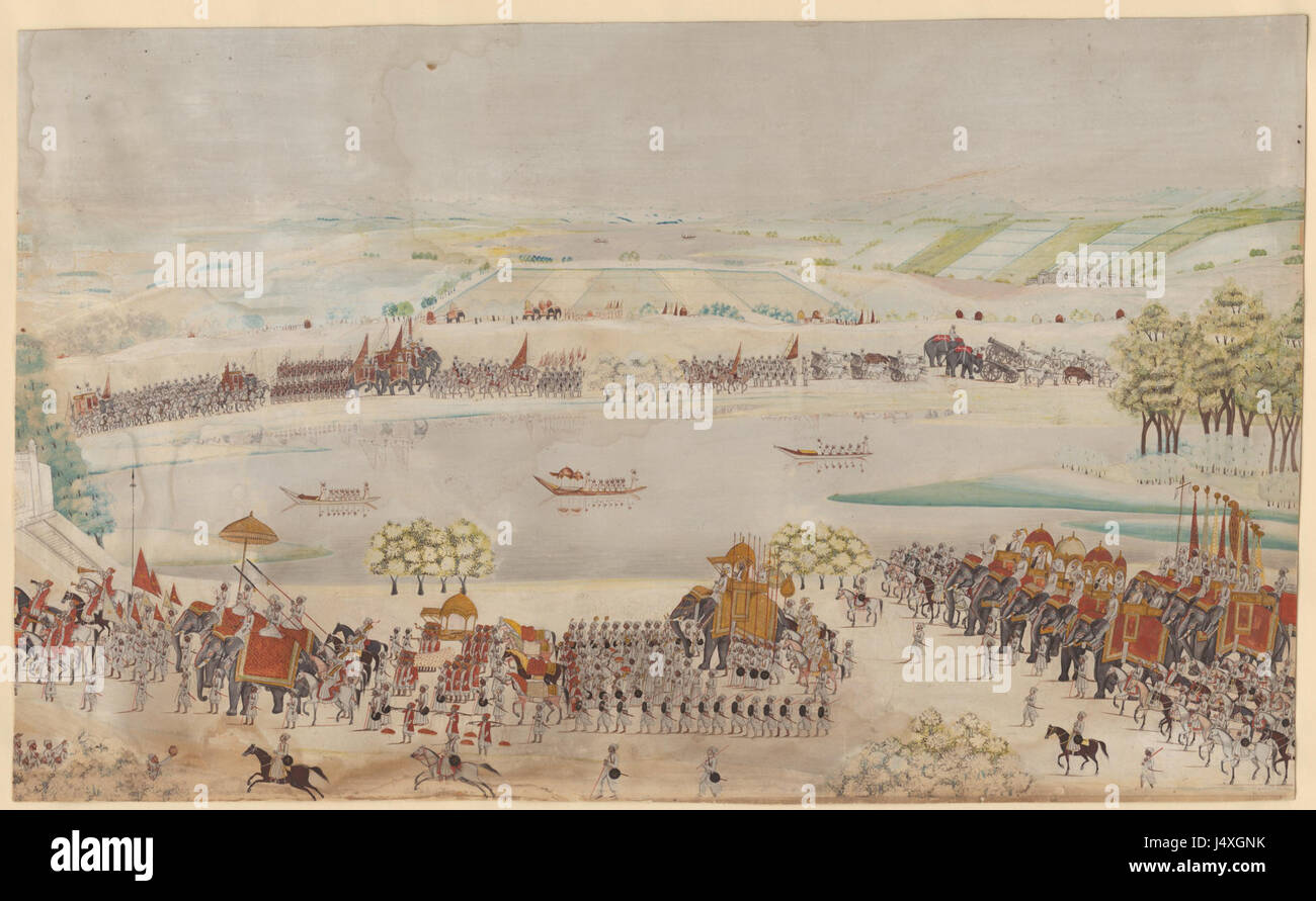 The royal procession of Shah Alam II with his army processing from ...