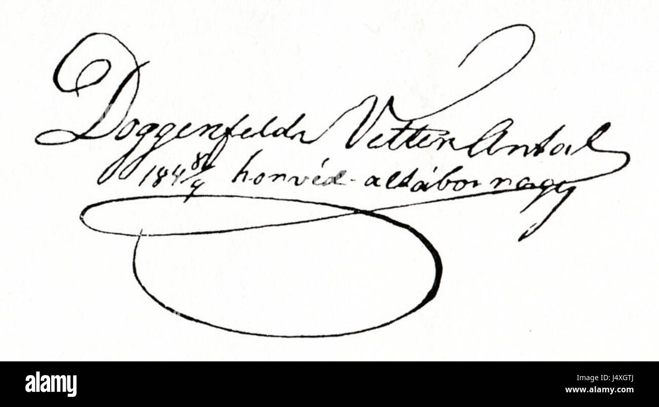 A document or artwork featuring the signature of Vetter Antal, likely a ...