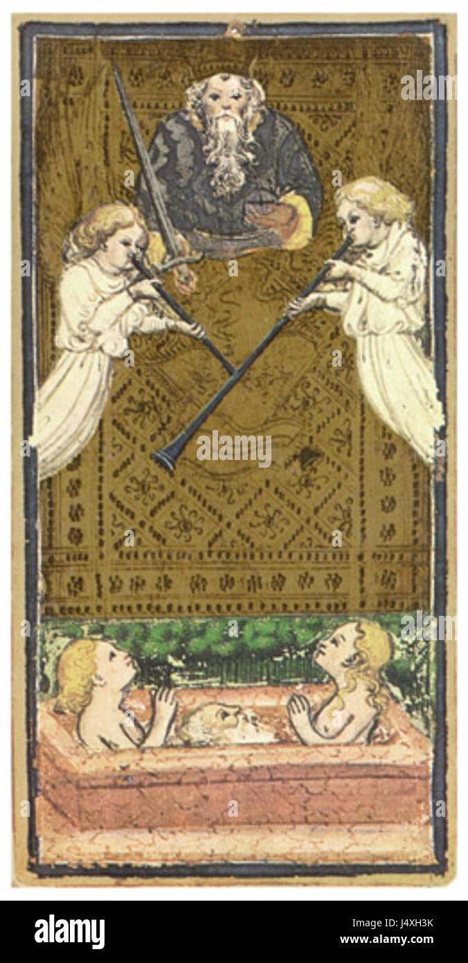 Visconti Sforza tarot deck. Judgement Stock Photo - Alamy