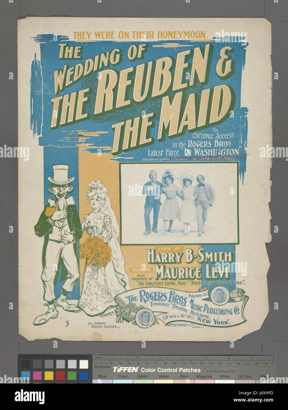 This artwork represents the biblical or historical wedding of Reuben, a ...