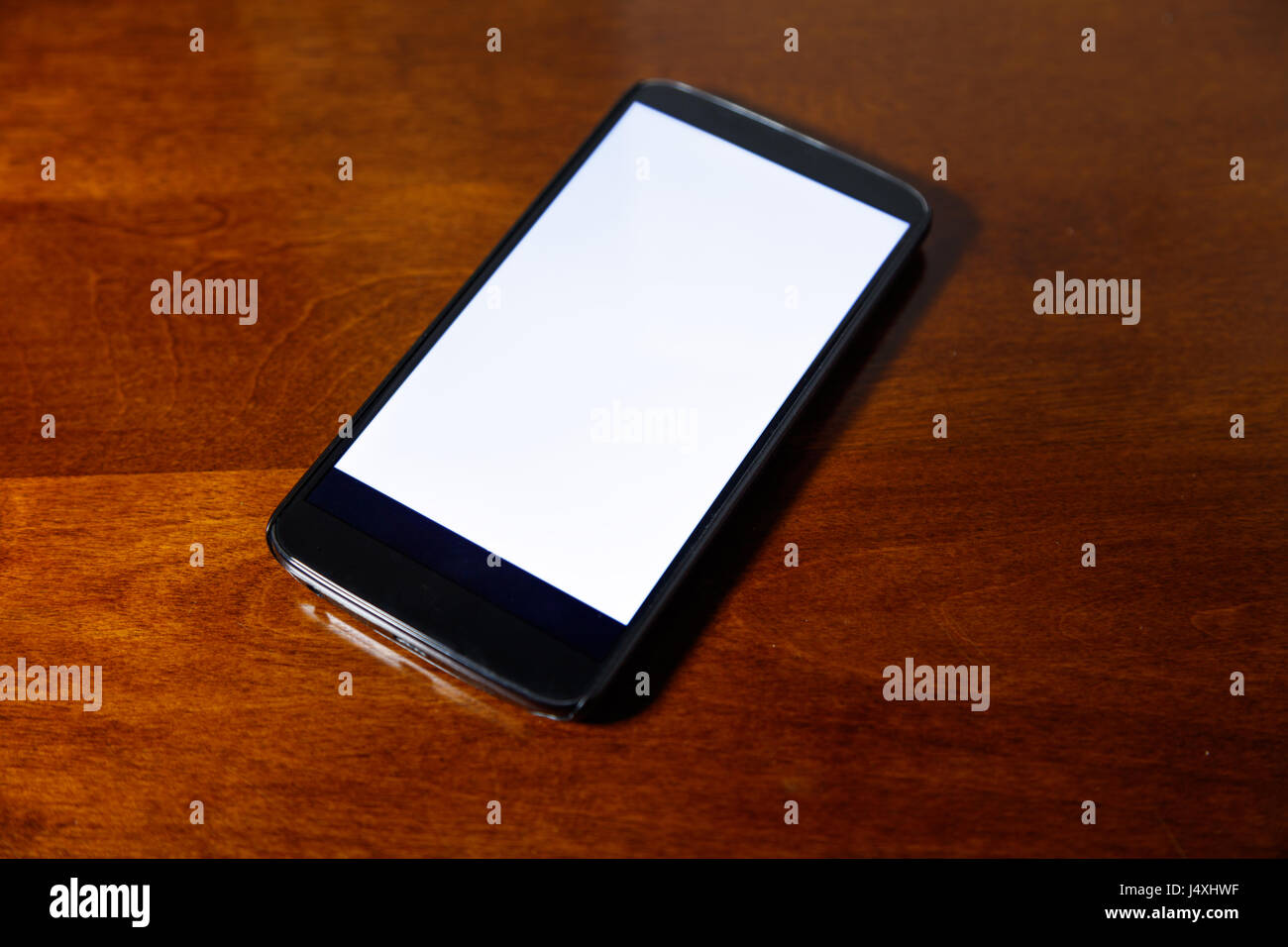 showing smartphone with blank screen. business communication concept ...