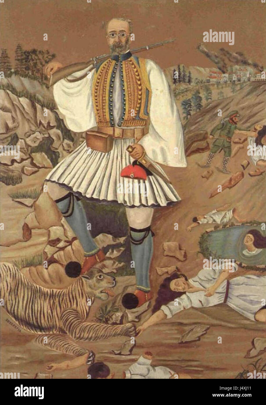 Venizelos taming the Bulgarian tiger Stock Photo - Alamy