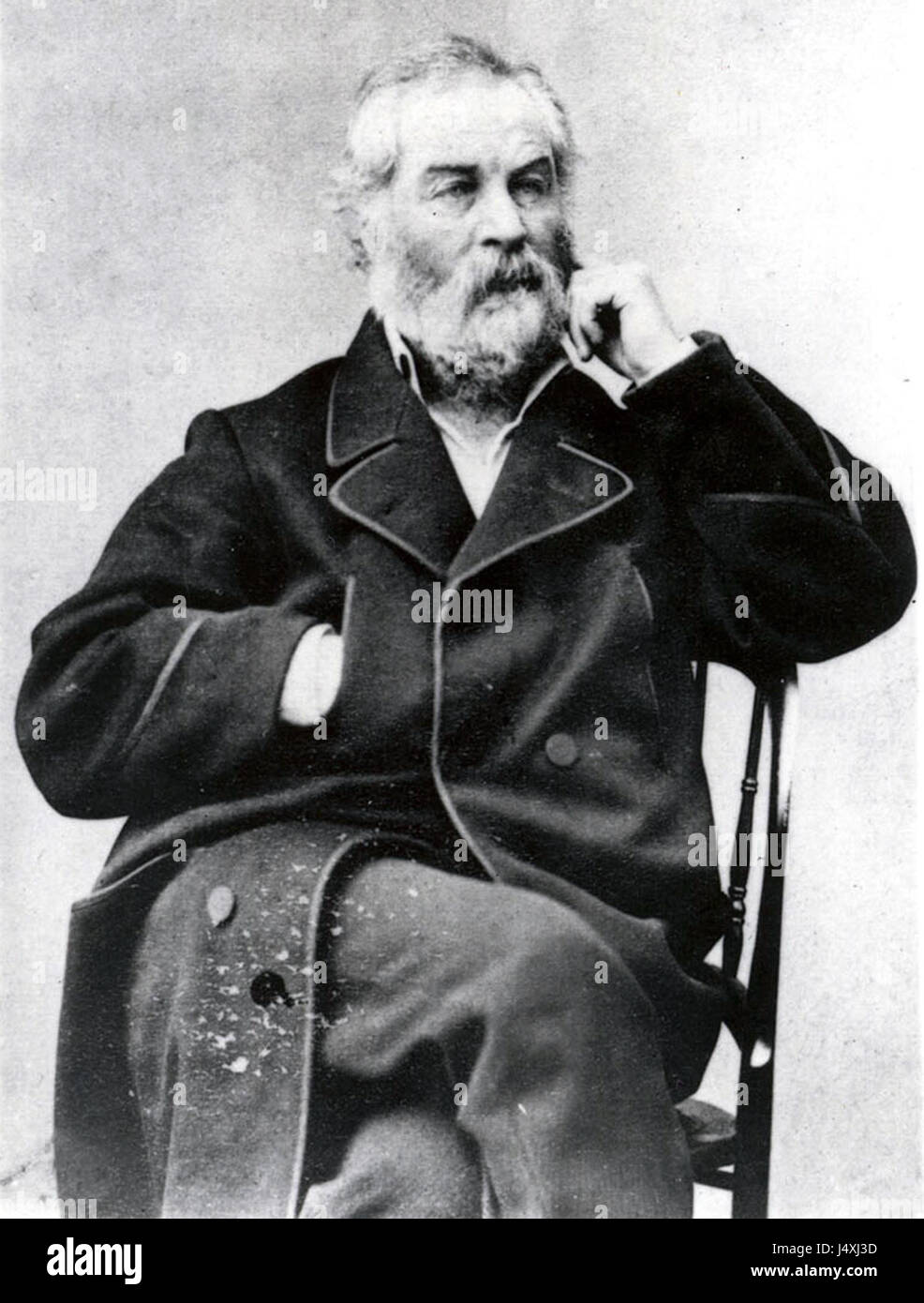 A portrait of American poet Walt Whitman from 1864, capturing his ...
