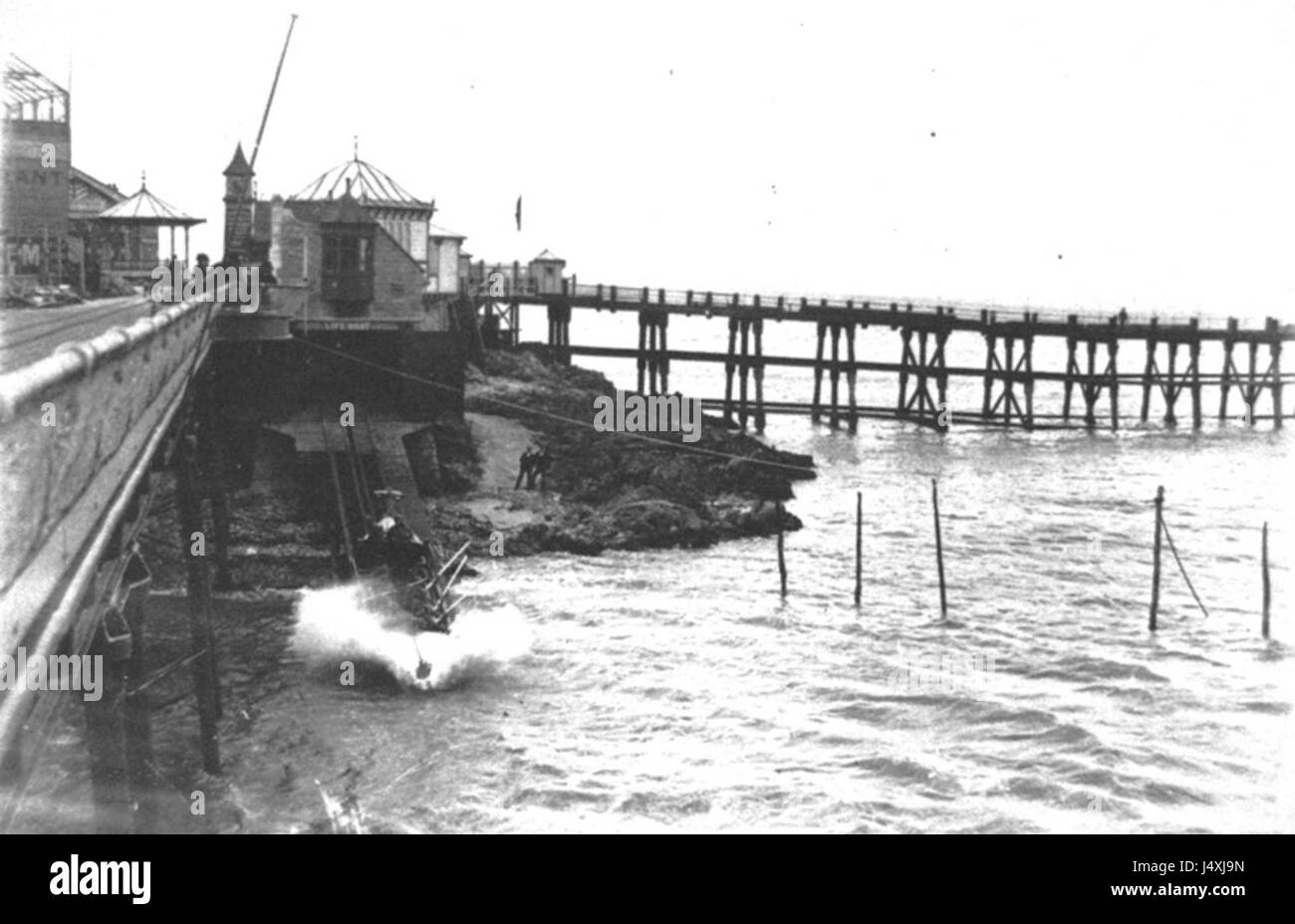 Lifeboat station rescue life boat Black and White Stock Photos & Images ...