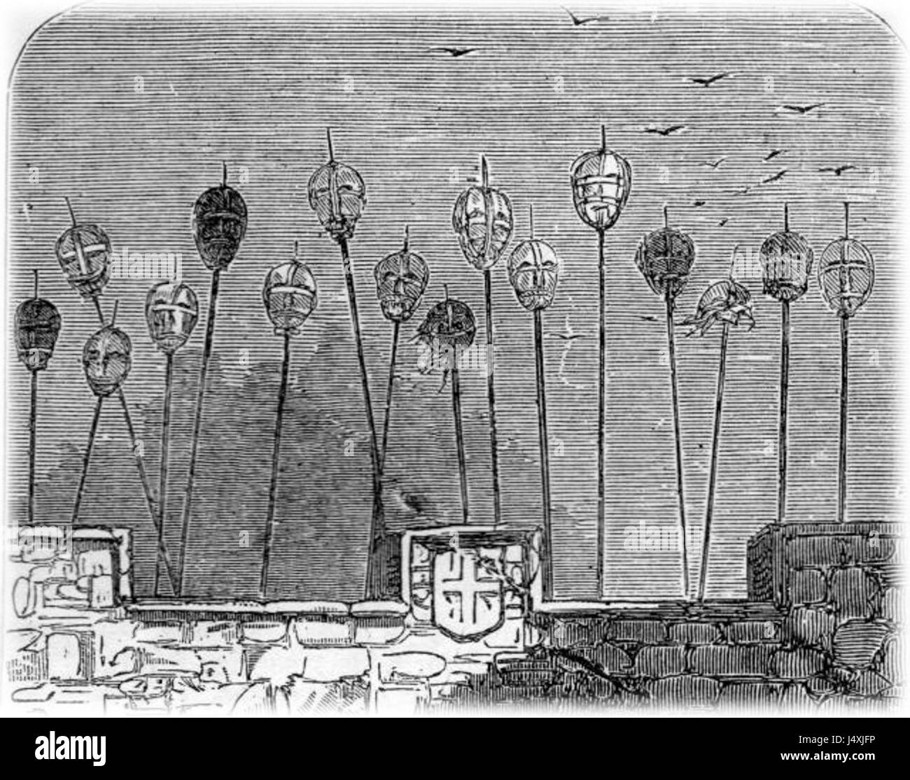 This historical image or description refers to the execution of ...