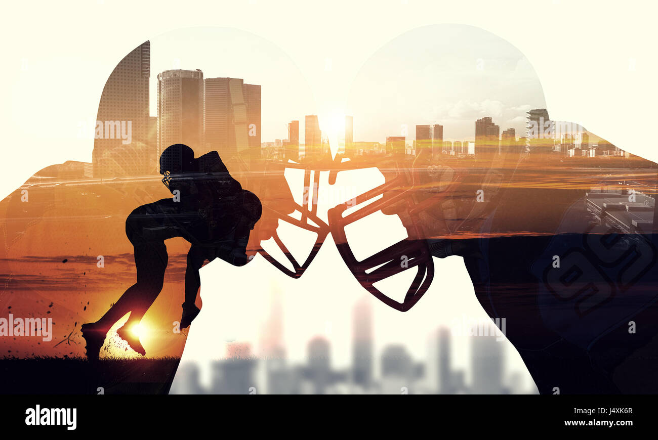Double exposure football players playing hi-res stock photography and ...