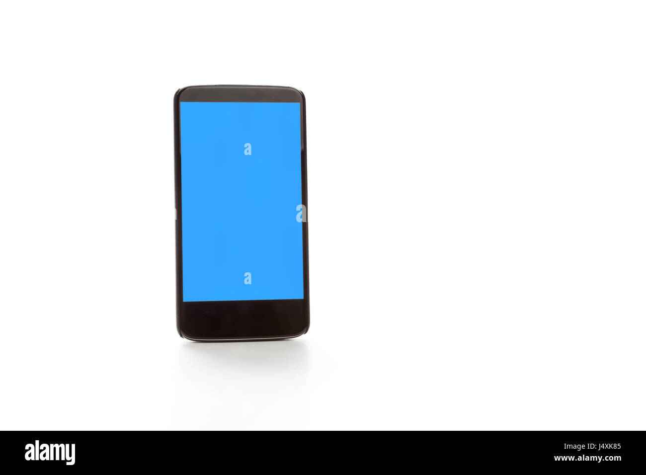 showing smartphone with blue screen. Isolated on white background Stock ...