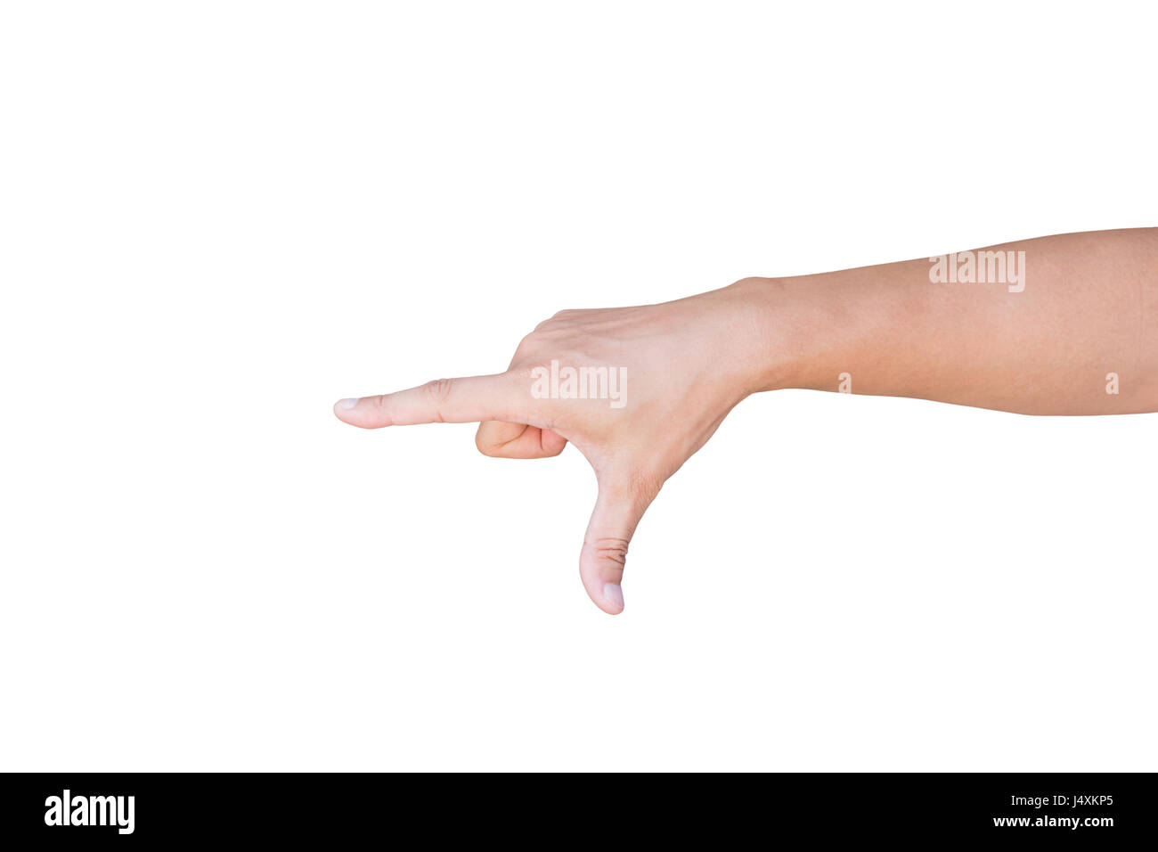 Hand showing corner shape gesture with clipping path Stock Photo - Alamy