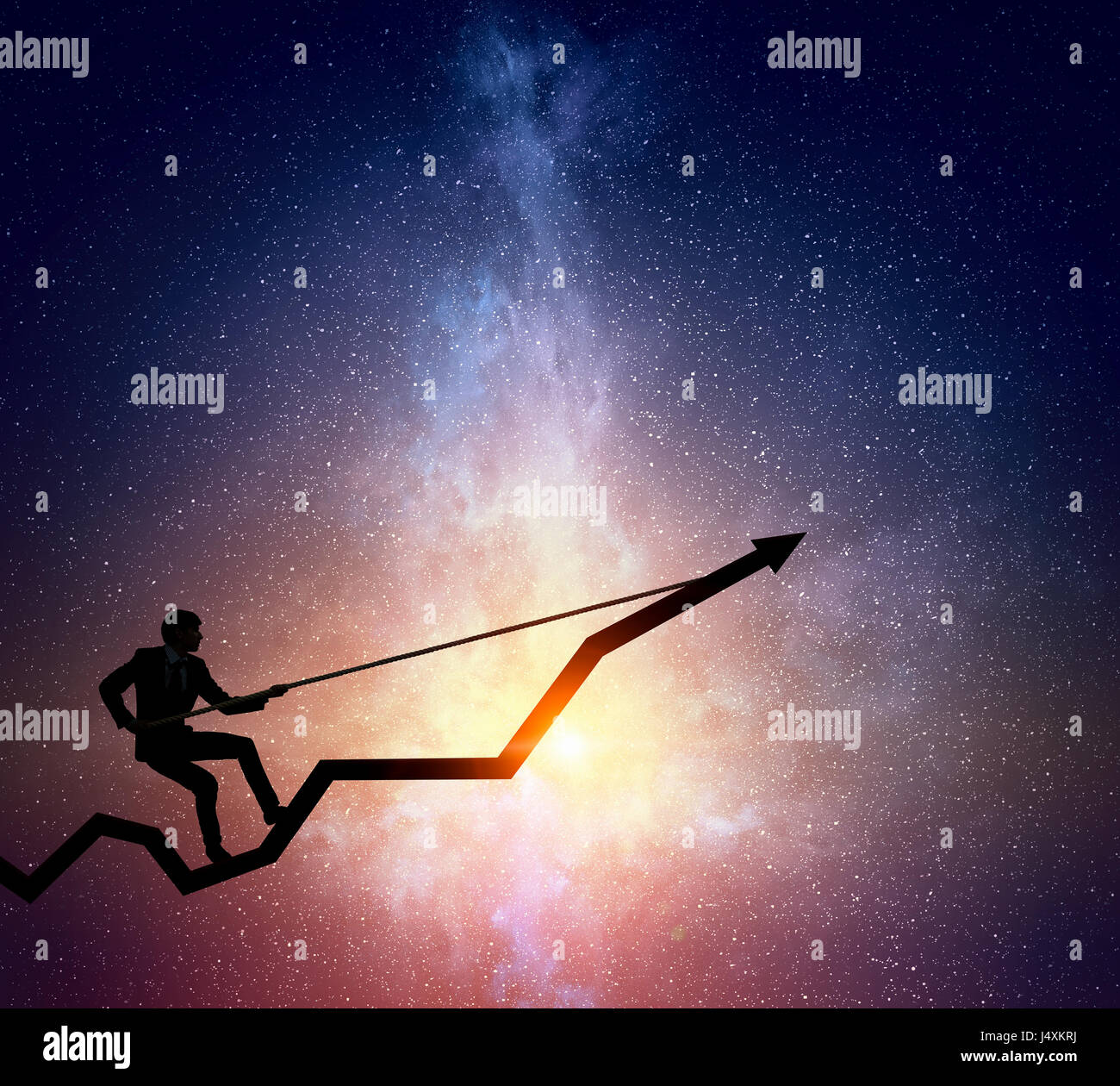 Man pulling rope sky hi-res stock photography and images - Alamy