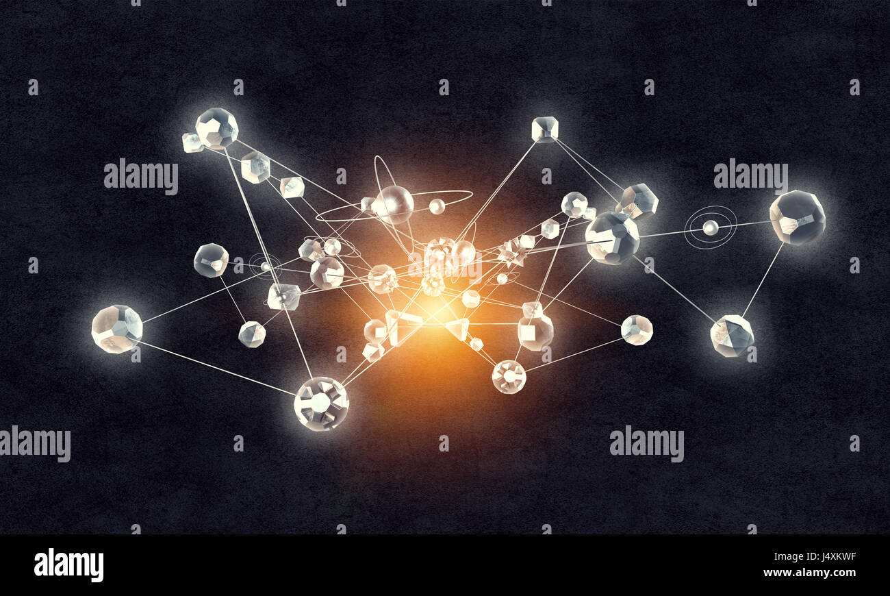 Concept of social connection and networking on dark background. 3D rendering Stock Photo - Alamy