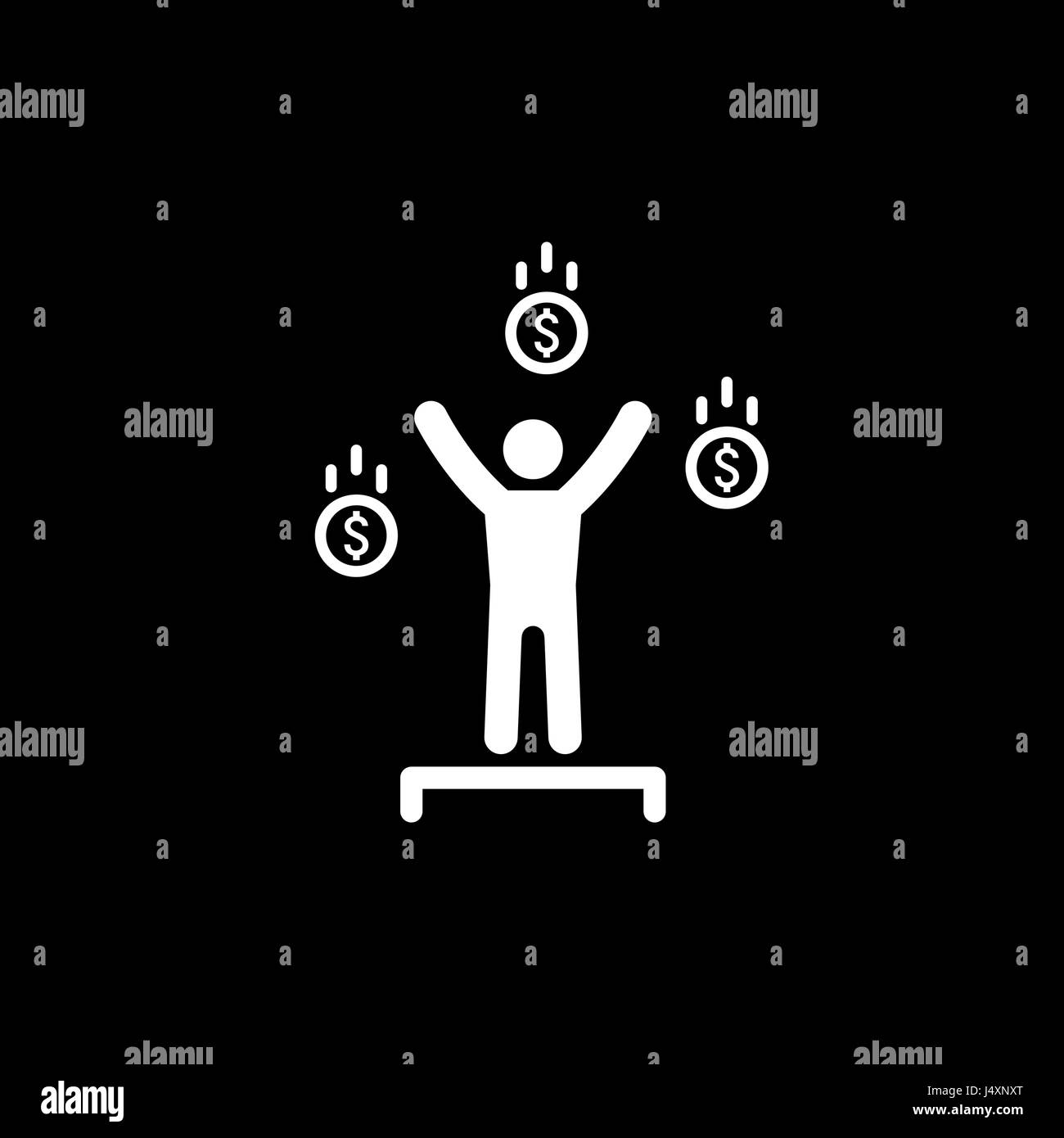 Financial success businessman holding Black and White Stock Photos ...