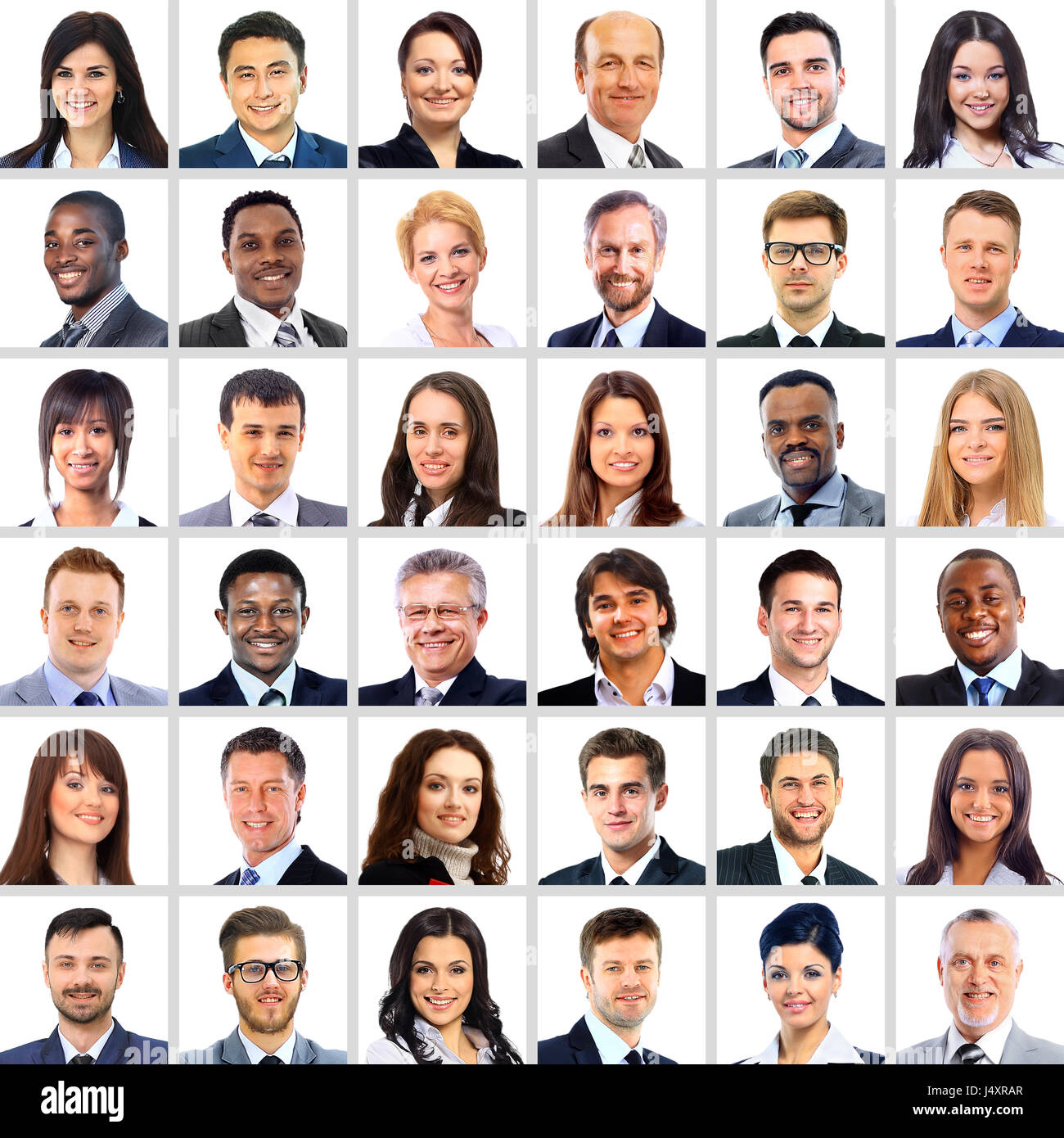 Many the isolated portraits of people Stock Photo - Alamy