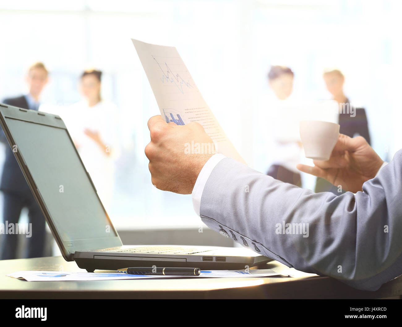 morning in the modern office Stock Photo - Alamy