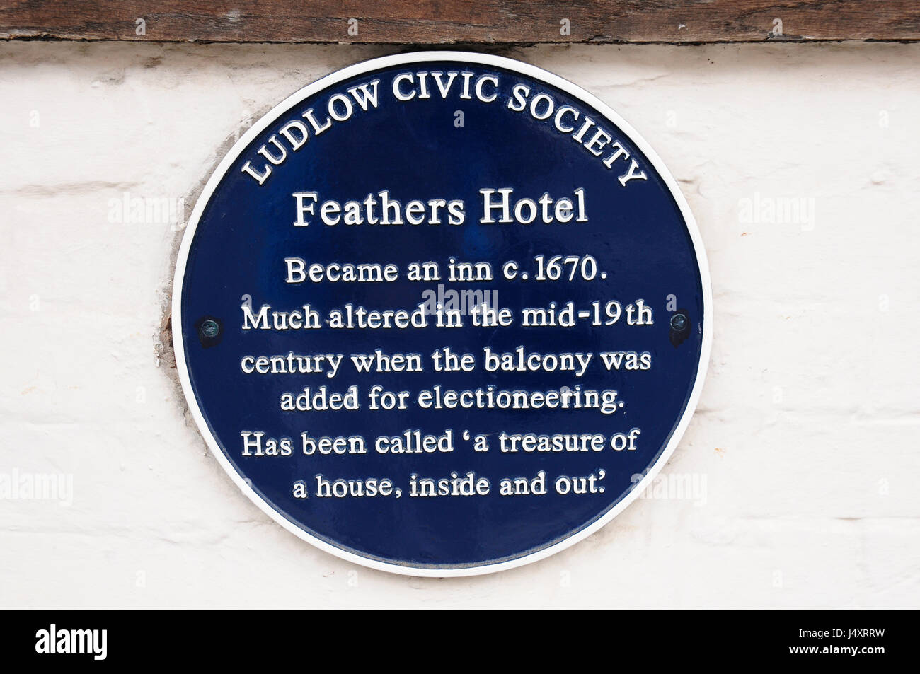 Blue plaque giving information about the seventeenth century Feathers ...
