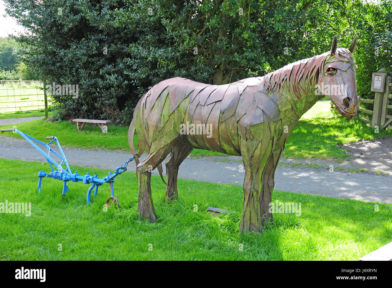 Sculpture of a horse, made from recycled metal. by Roj Williams. Acton ...
