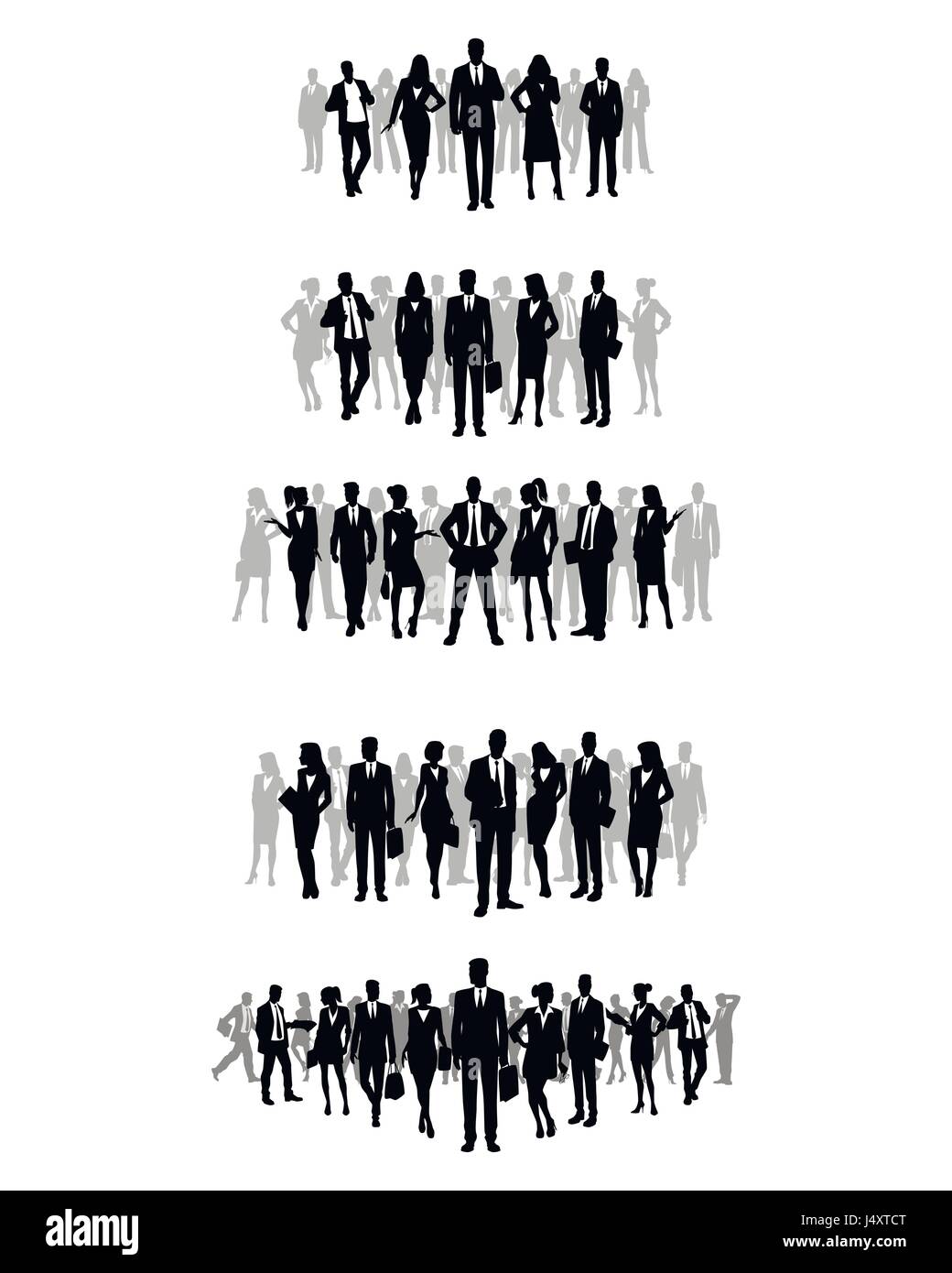 Vector illustration of a five business teams set Stock Vector Image ...