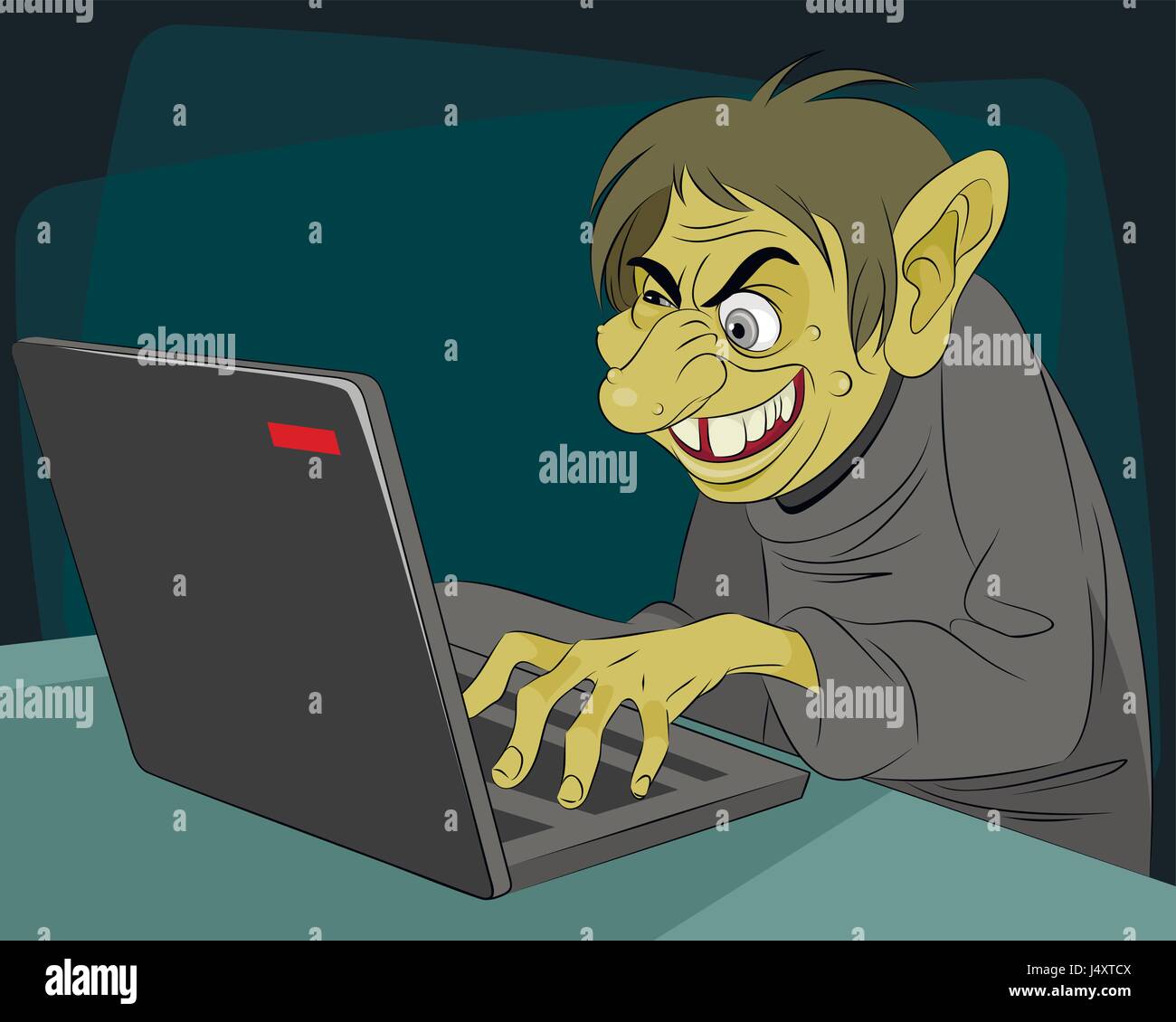 Vector illustration of a ugly internet troll Stock Vector Image & Art ...
