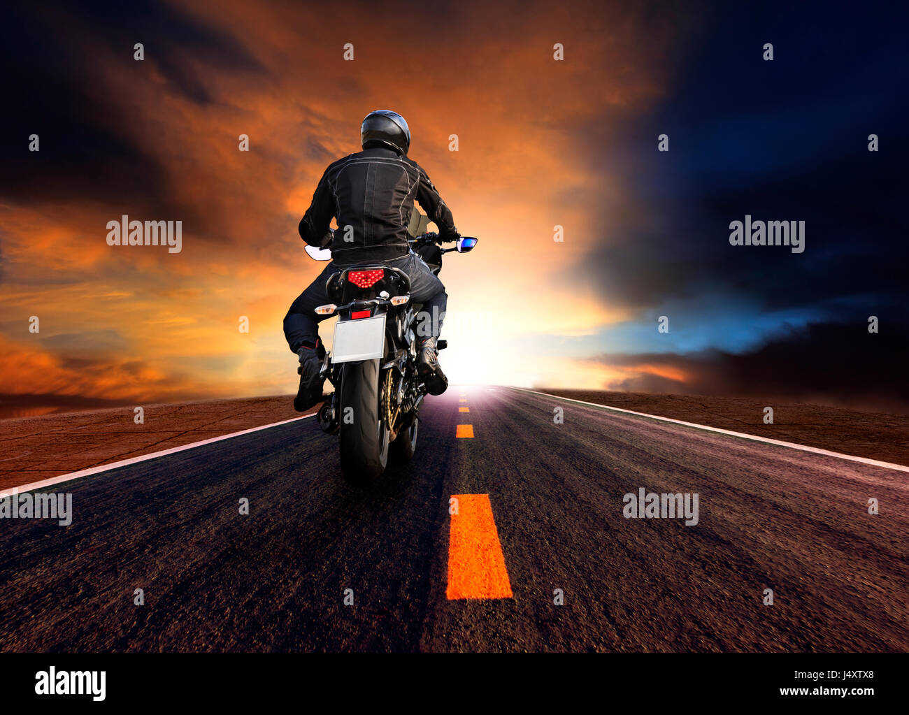 Man riding motorcycle on highway hi-res stock photography and images ...