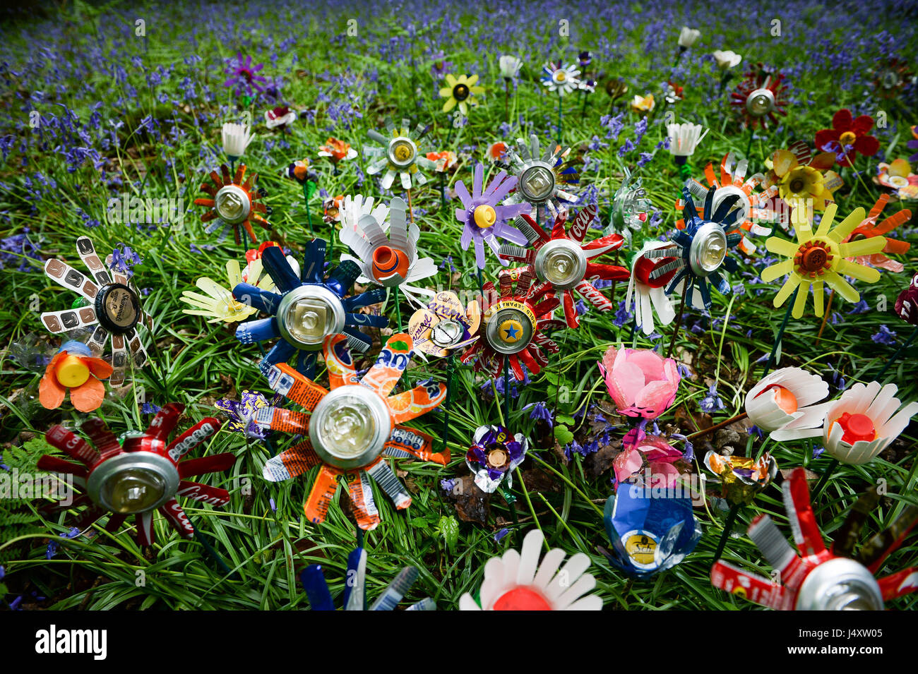 Embargoed to 0001 Monday May 15 Flowers made with recycled litter by ...