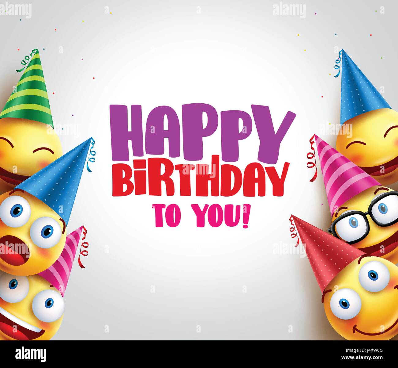 Happy birthday greeting smileys vector High Resolution Stock ...