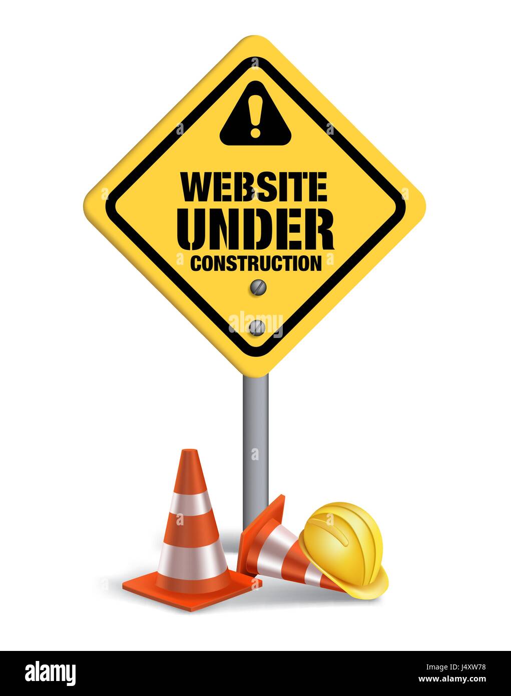 Website Under Construction Posted Vector Sign in White Background. 3D ...