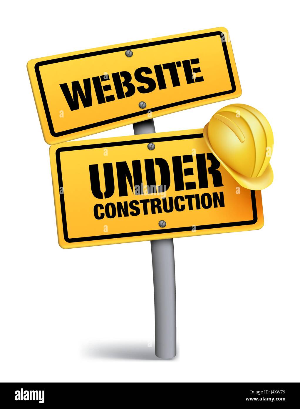 Vector Signboard of Website Under Construction Isolated in White ...