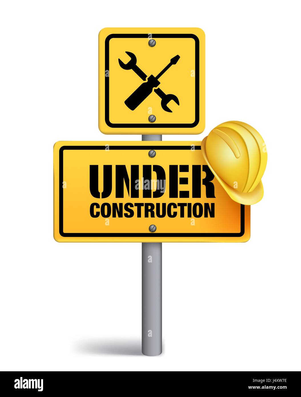 Under Construction Symbol Vector Isolated in White Background. 3D Mesh ...