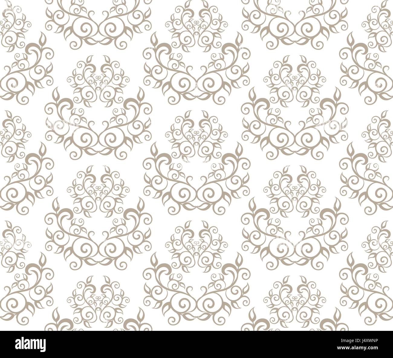 Floral seamless background pattern vector of vintage classic vines ...