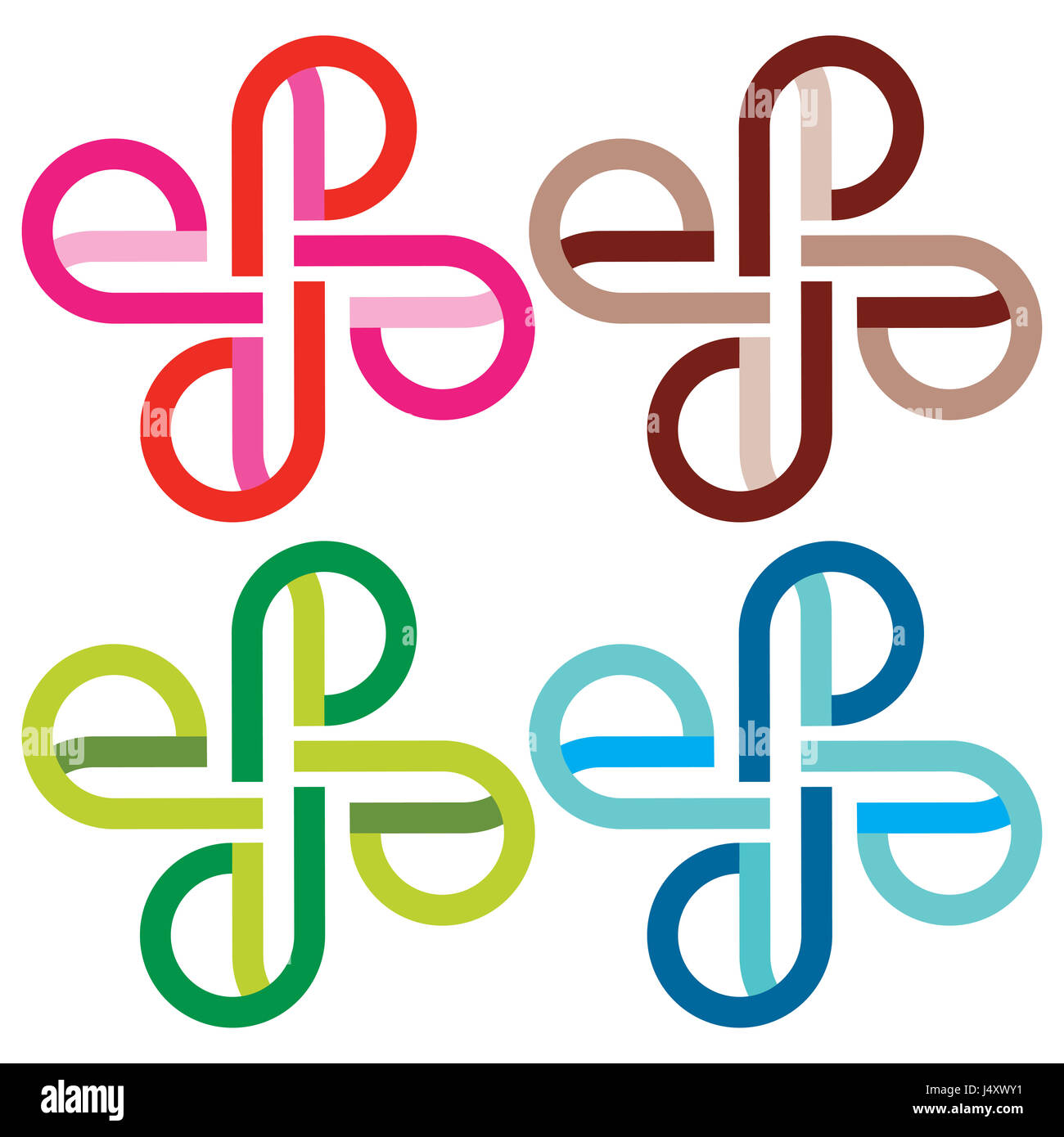 Vector set of four different colorful symbol Stock Photo - Alamy