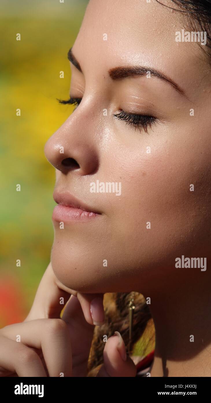 Beautiful Female Thinking Stock Photo - Alamy