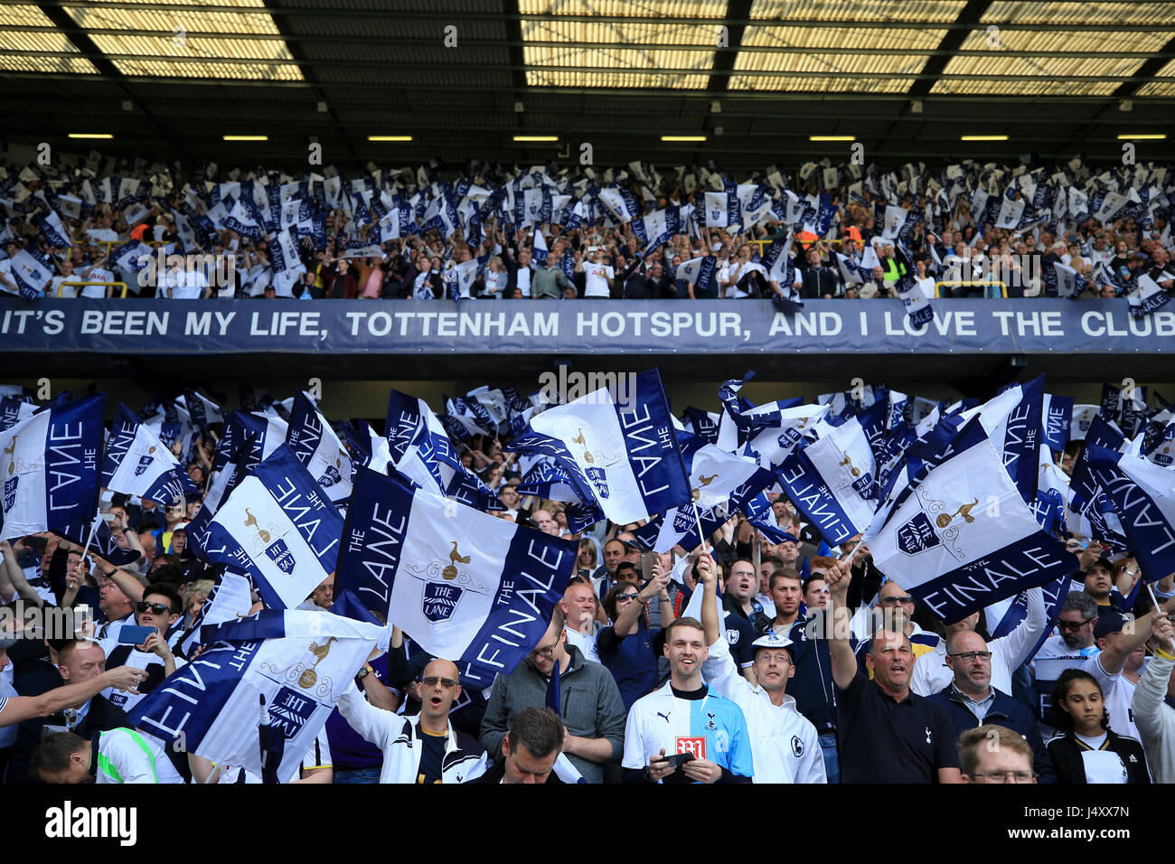 Tottenham fans show their support in the stands during the Premier ...