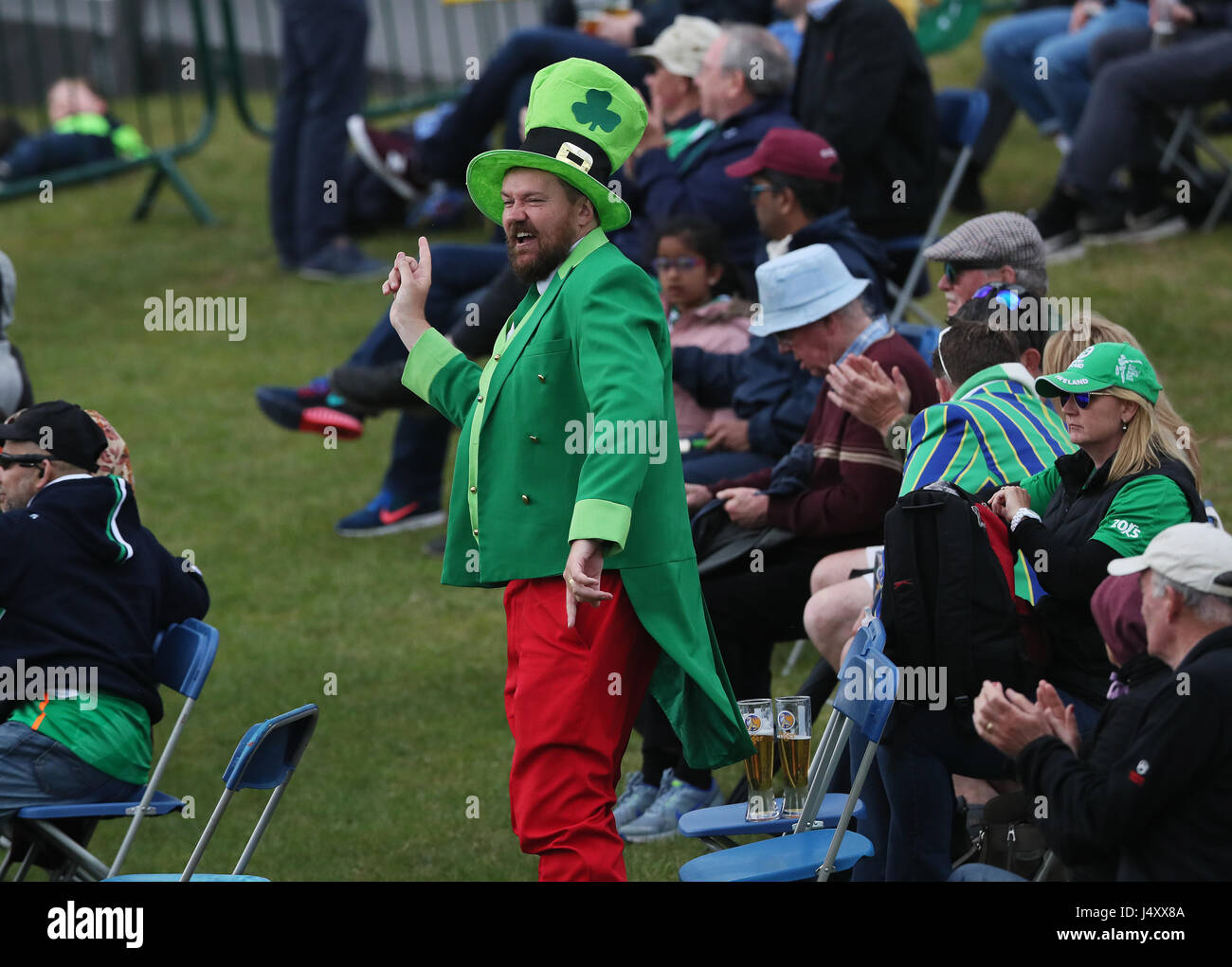 An Ireland supporter during the One Day International Tri Nations ...