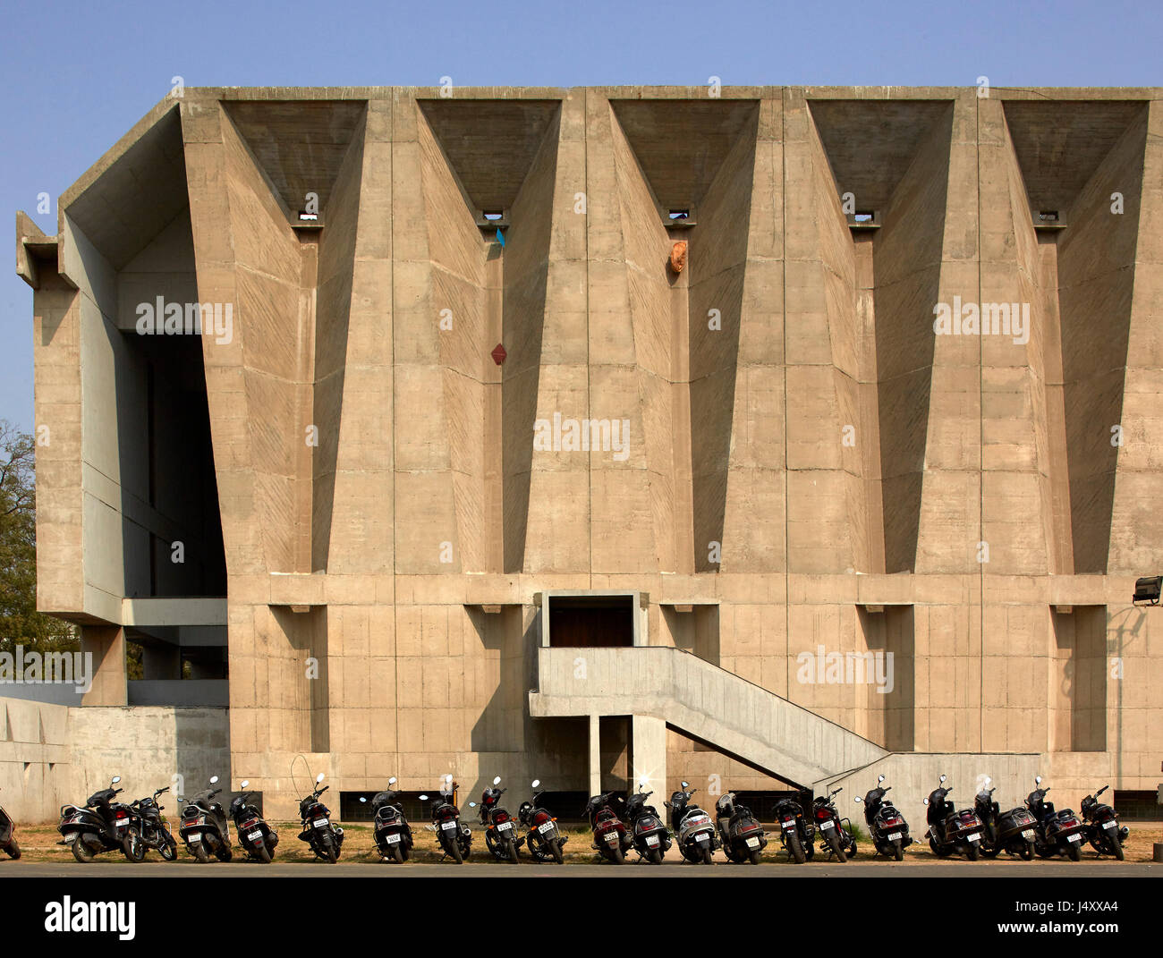 Structural side view. Tagore Memorial Hall, Ahmedebad, India. Architect ...