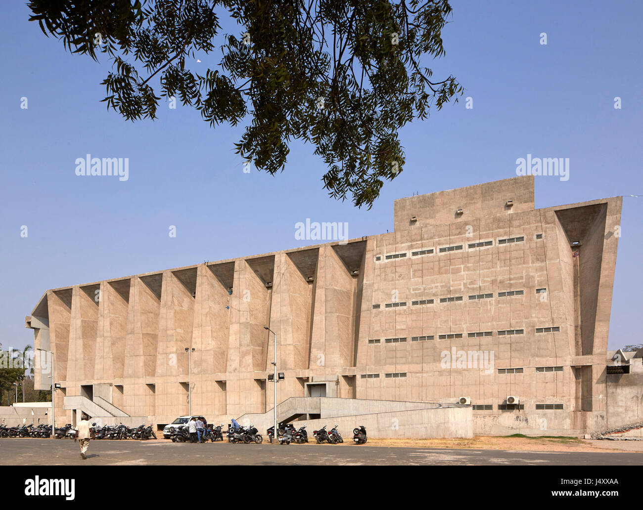 View towards rear. Tagore Memorial Hall, Ahmedebad, India. Architect ...